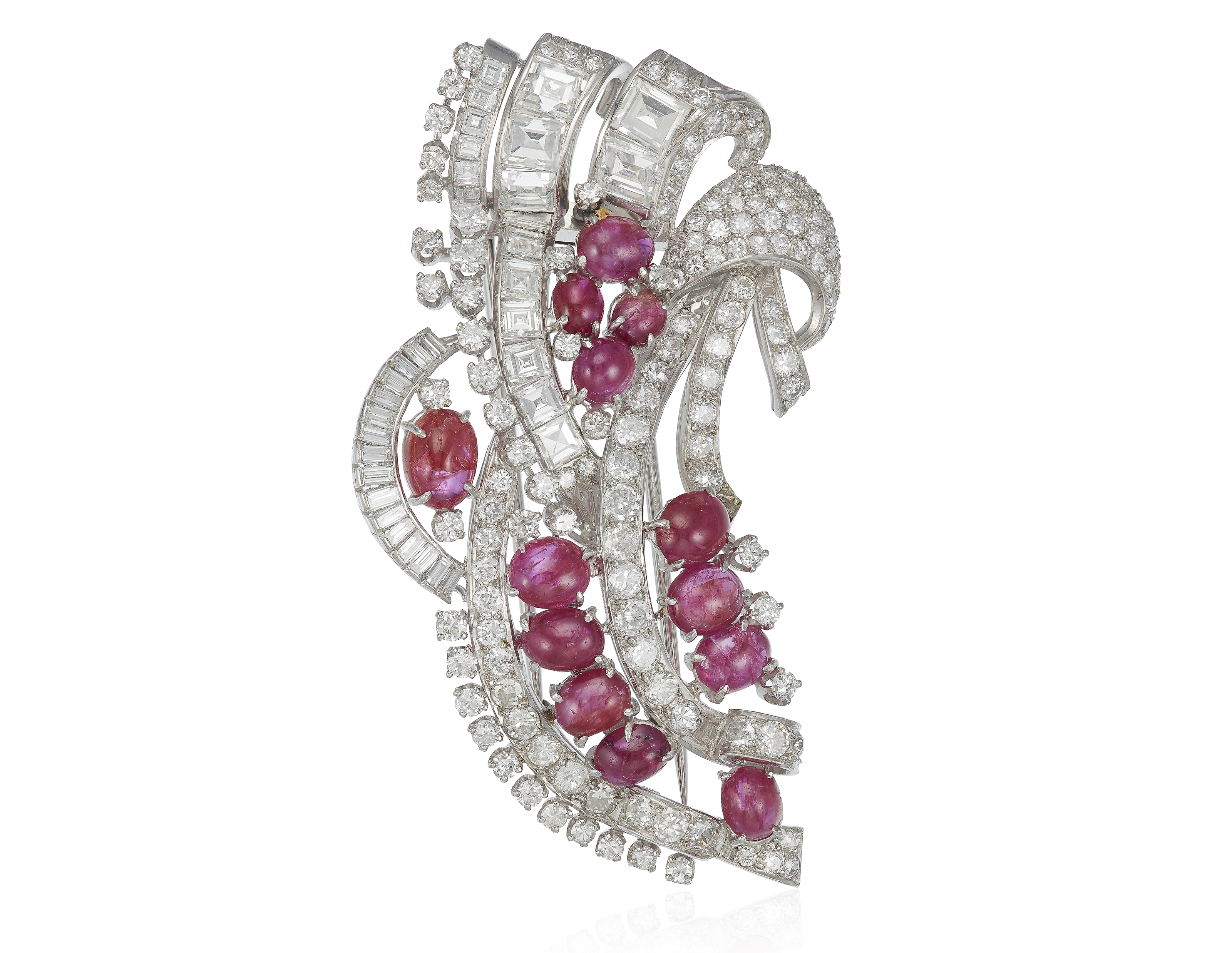 DIAMOND AND RUBY BROOCH, | Christie’s