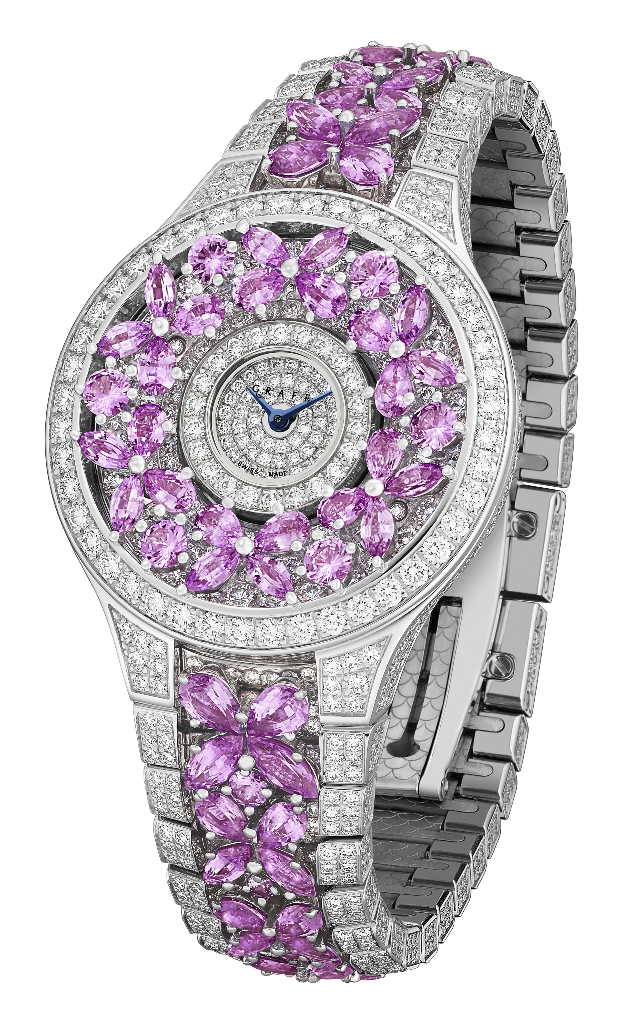 GRAFF 'BUTTERFLY' PINK SAPPHIRE AND DIAMOND WATCH, | Christie’s