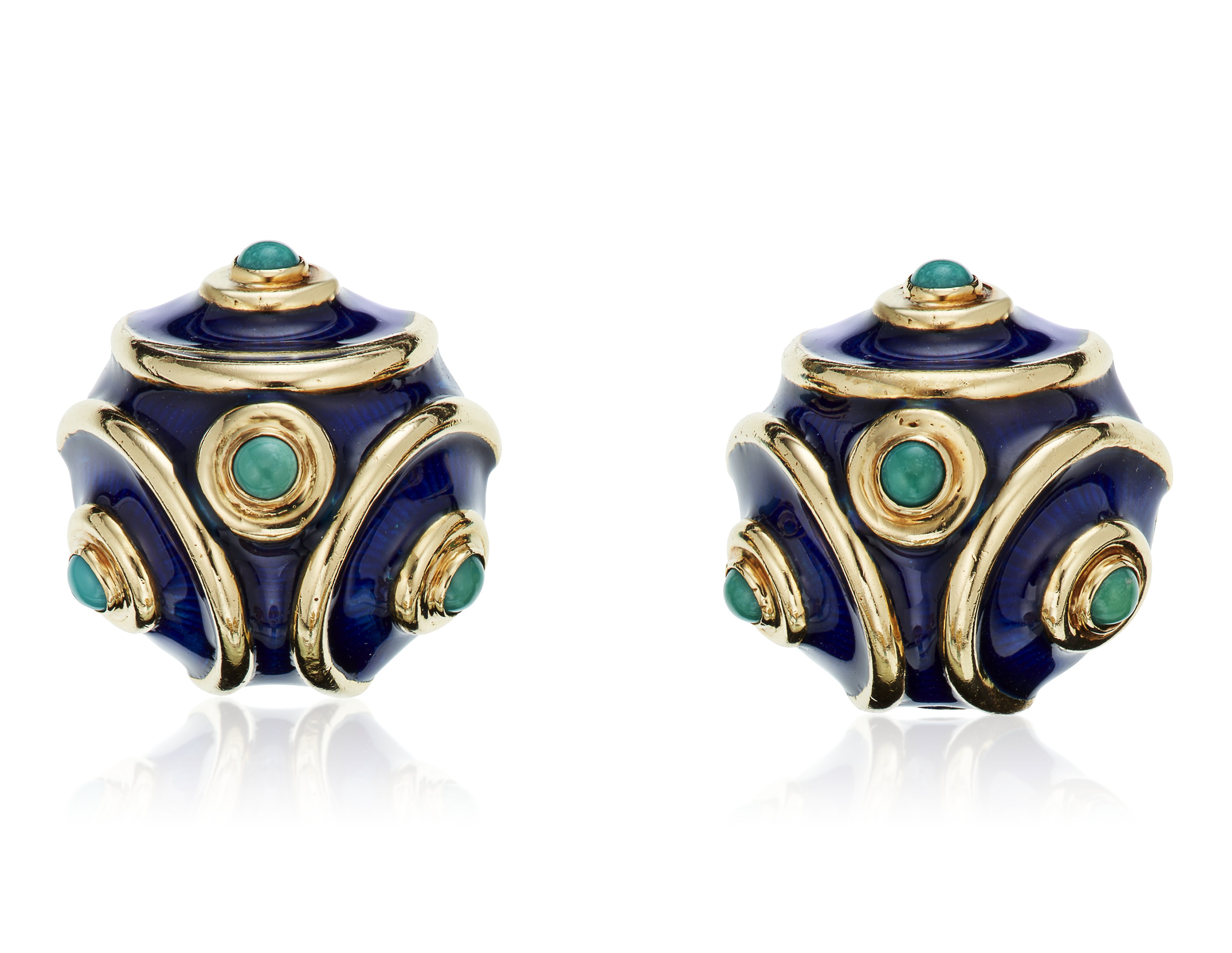 TIFFANY & CO. TURQUOISE AND ENAMEL EARRINGS, | Christie’s