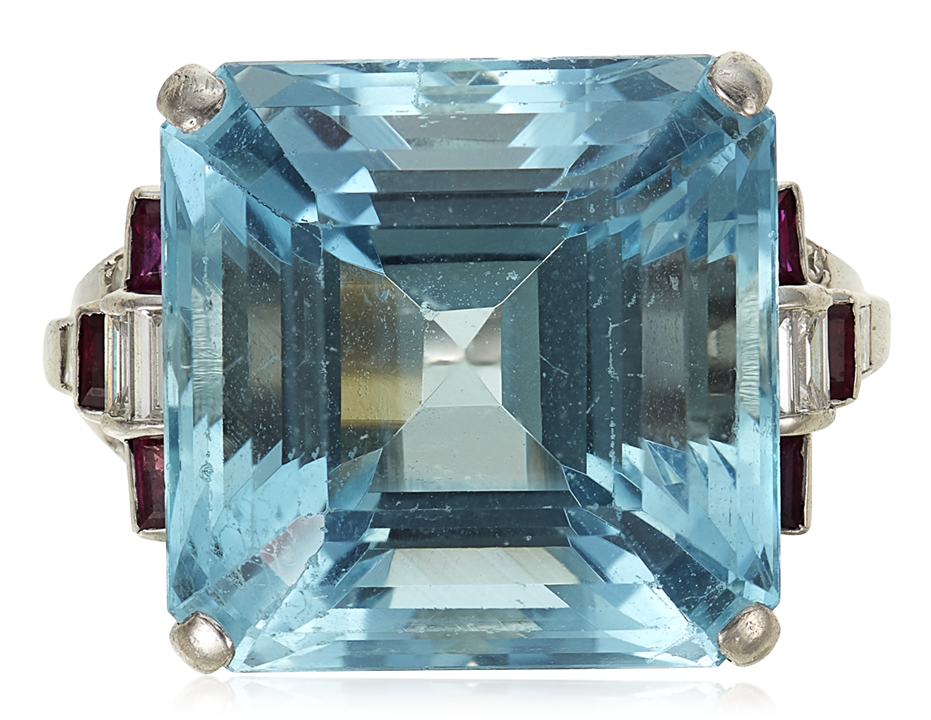 AQUAMARINE, RUBY AND DIAMOND RING, | Christie’s