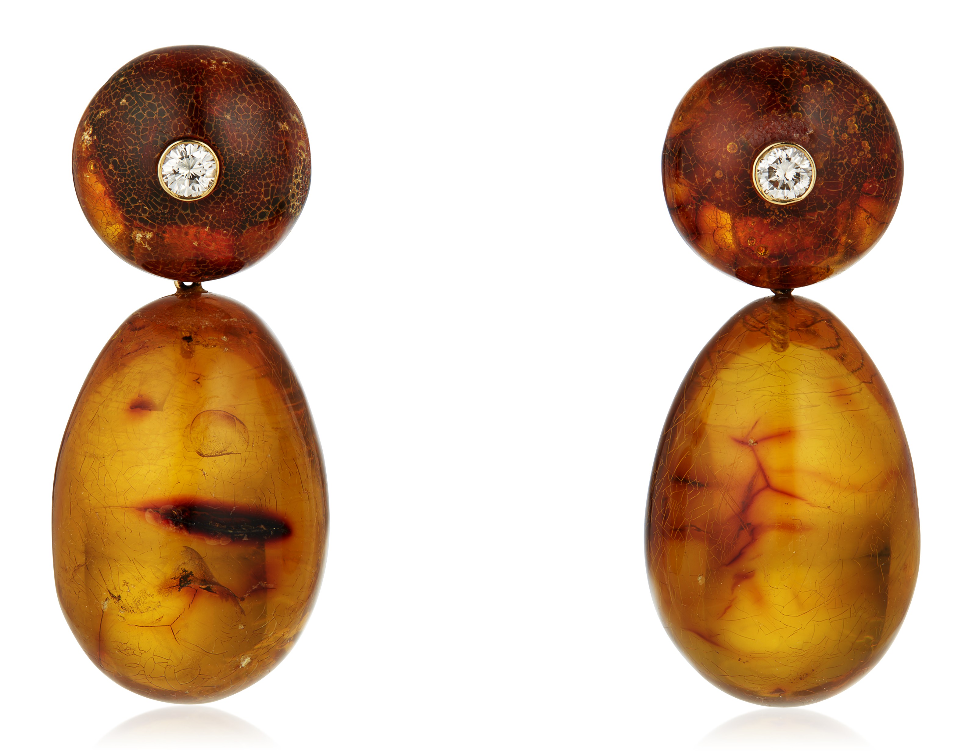 AMBER AND DIAMOND EARRINGS, | Christie’s