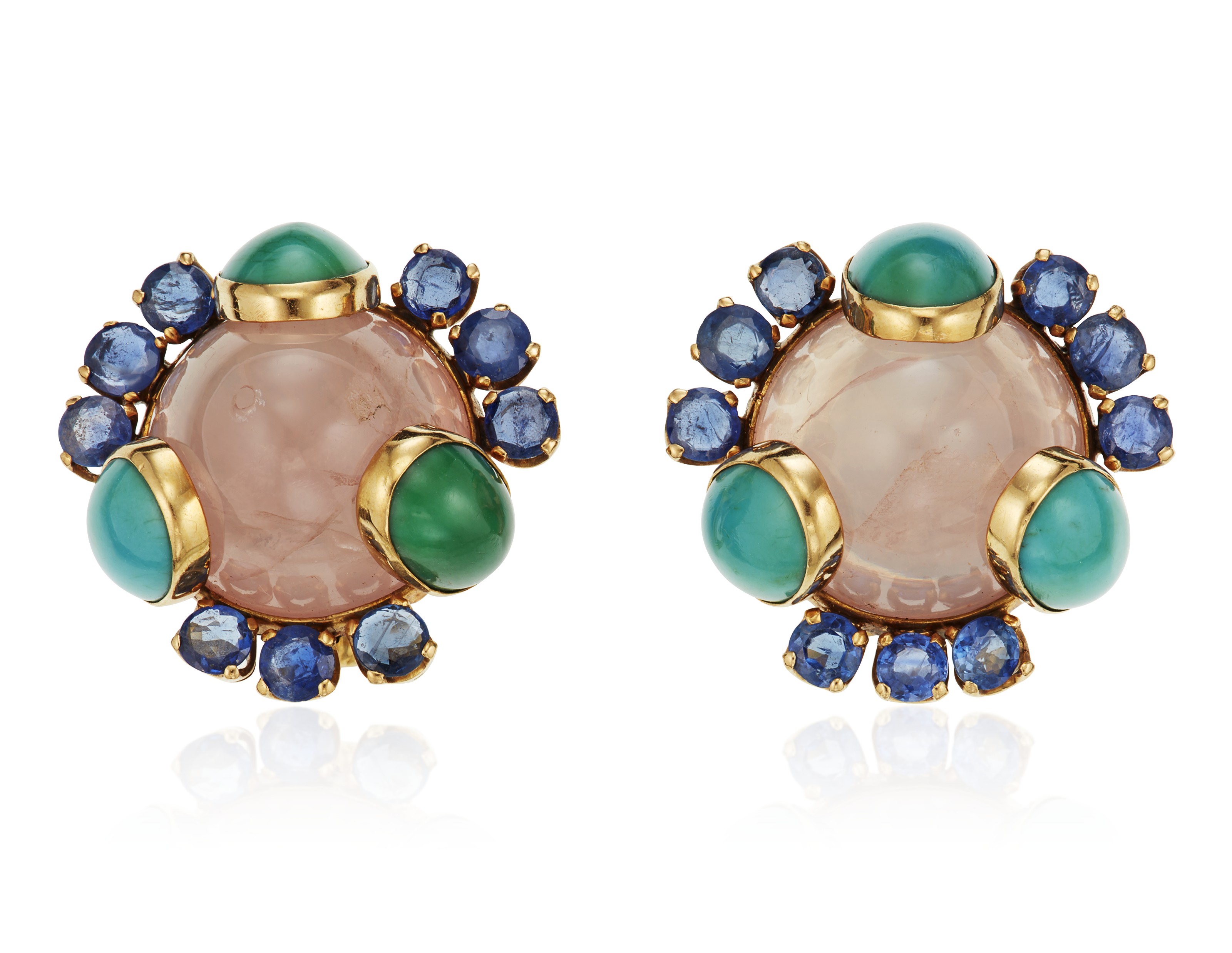 QUARTZ, TURQUOISE AND SAPPHIRE EARRINGS, | Christie’s