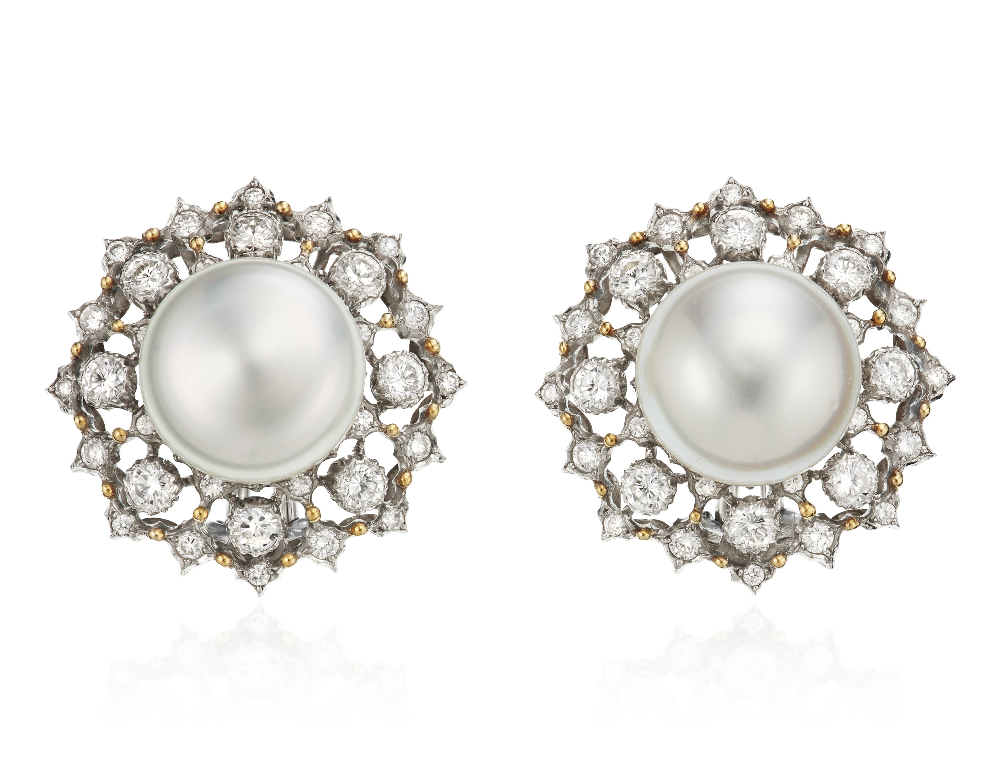 BUCCELLATI CULTURED PEARL AND DIAMOND EARRINGS, | Christie’s