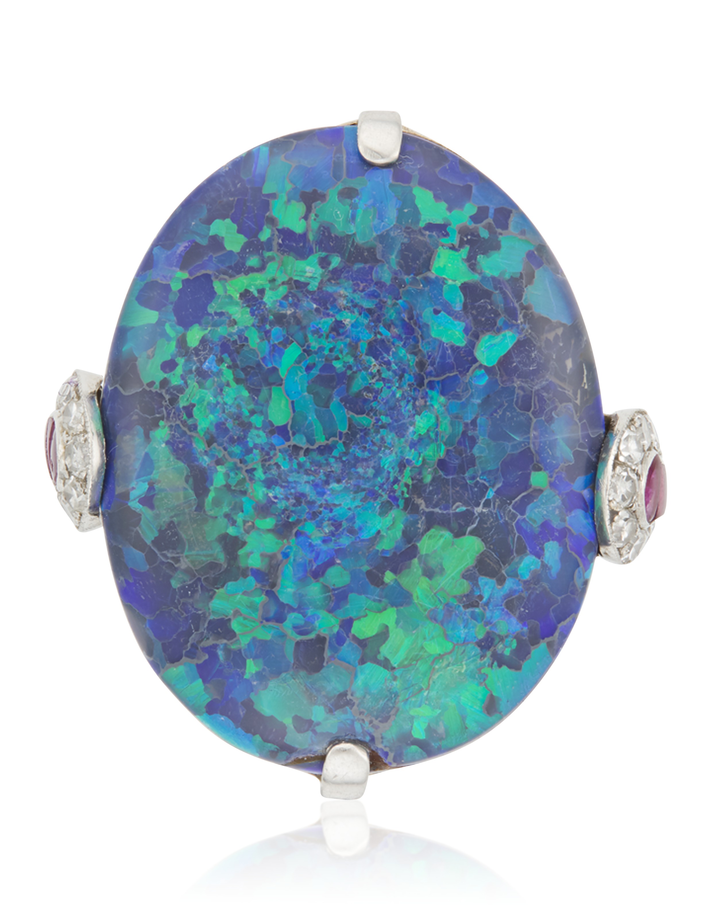 ART DECO BLACK OPAL, RUBY AND DIAMOND RING, | Christie’s