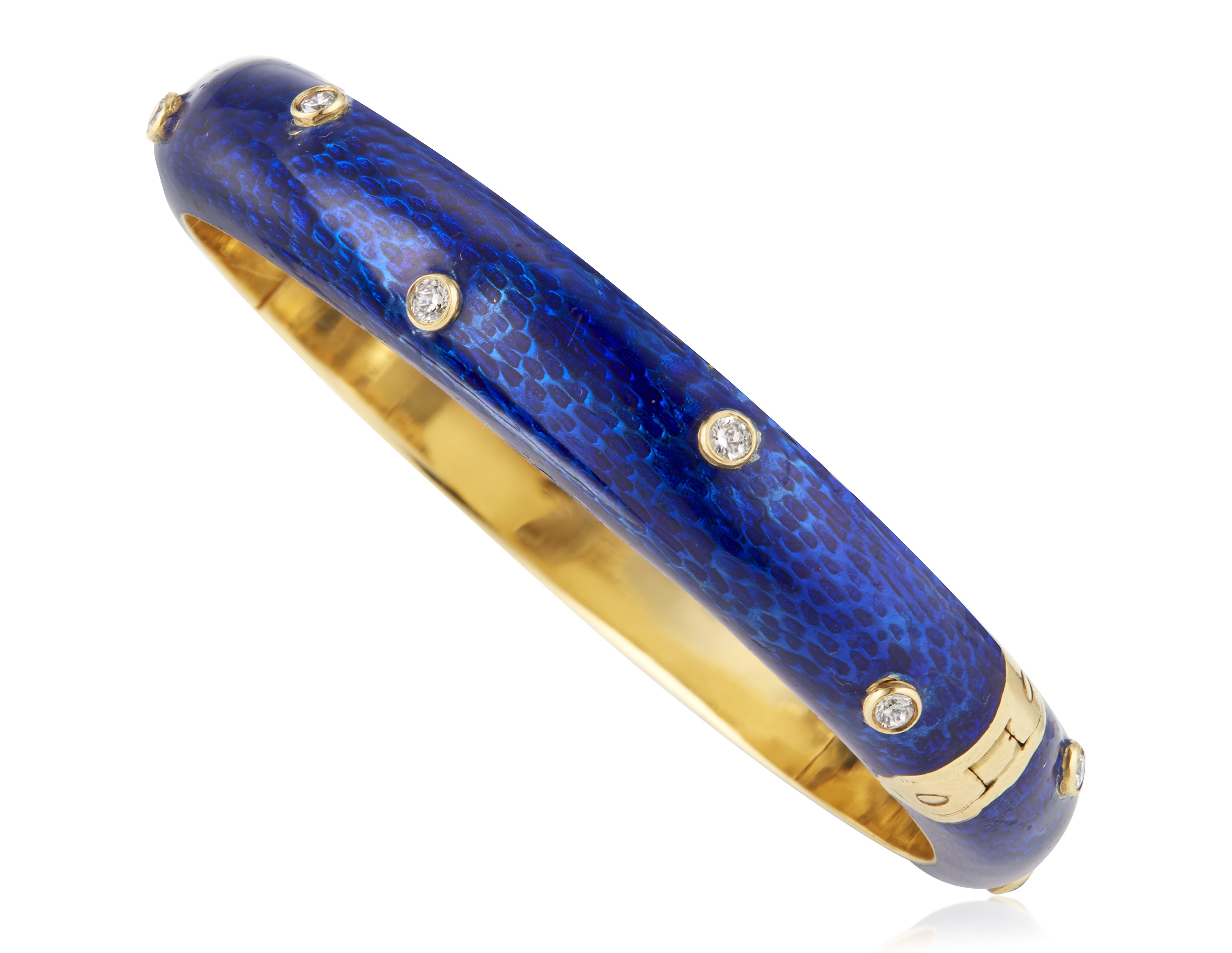 ENAMEL AND DIAMOND BANGLE BRACELET, | Christie’s