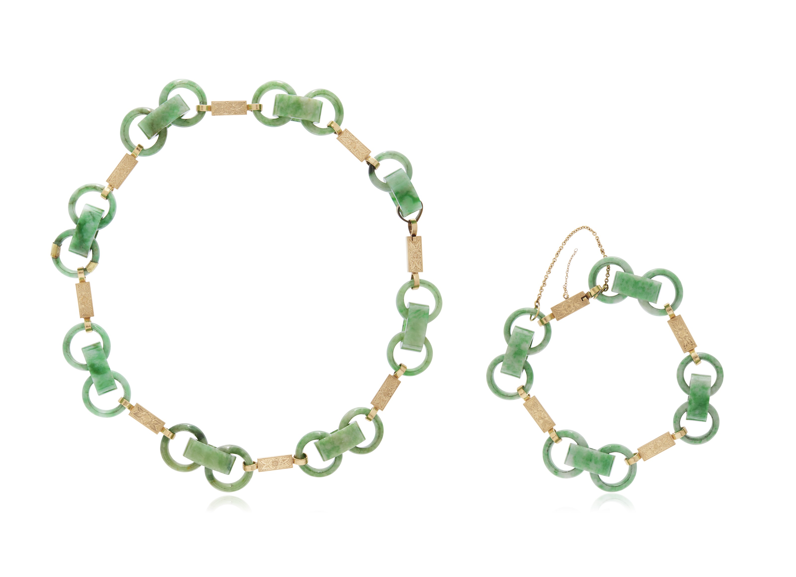 JADE LINK NECKLACE AND BRACELET, | Christie’s