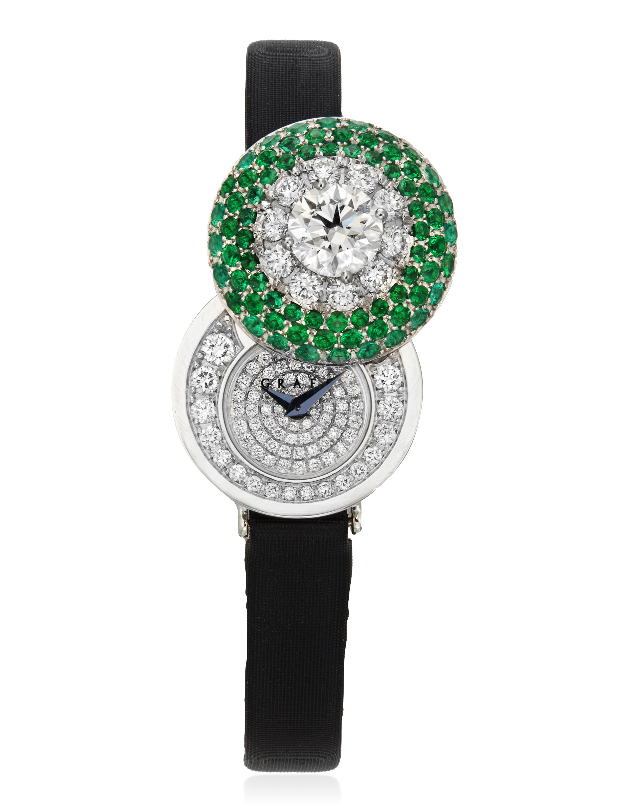 NO RESERVE ~ GRAFF DIAMOND AND EMERALD SECRET 'HALO' WATCH WITH GIA ...