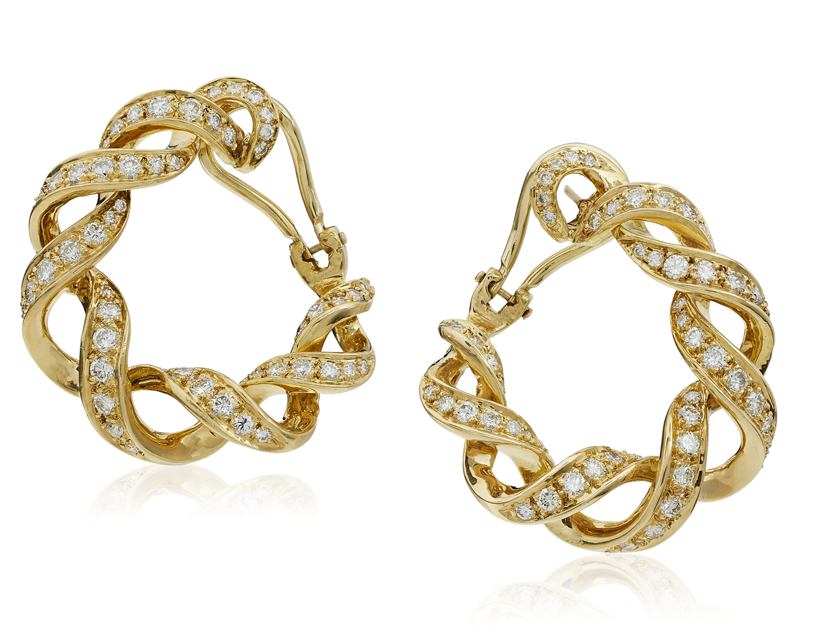 TIFFANY & CO. DIAMOND AND GOLD HOOP EARRINGS, | Christie’s