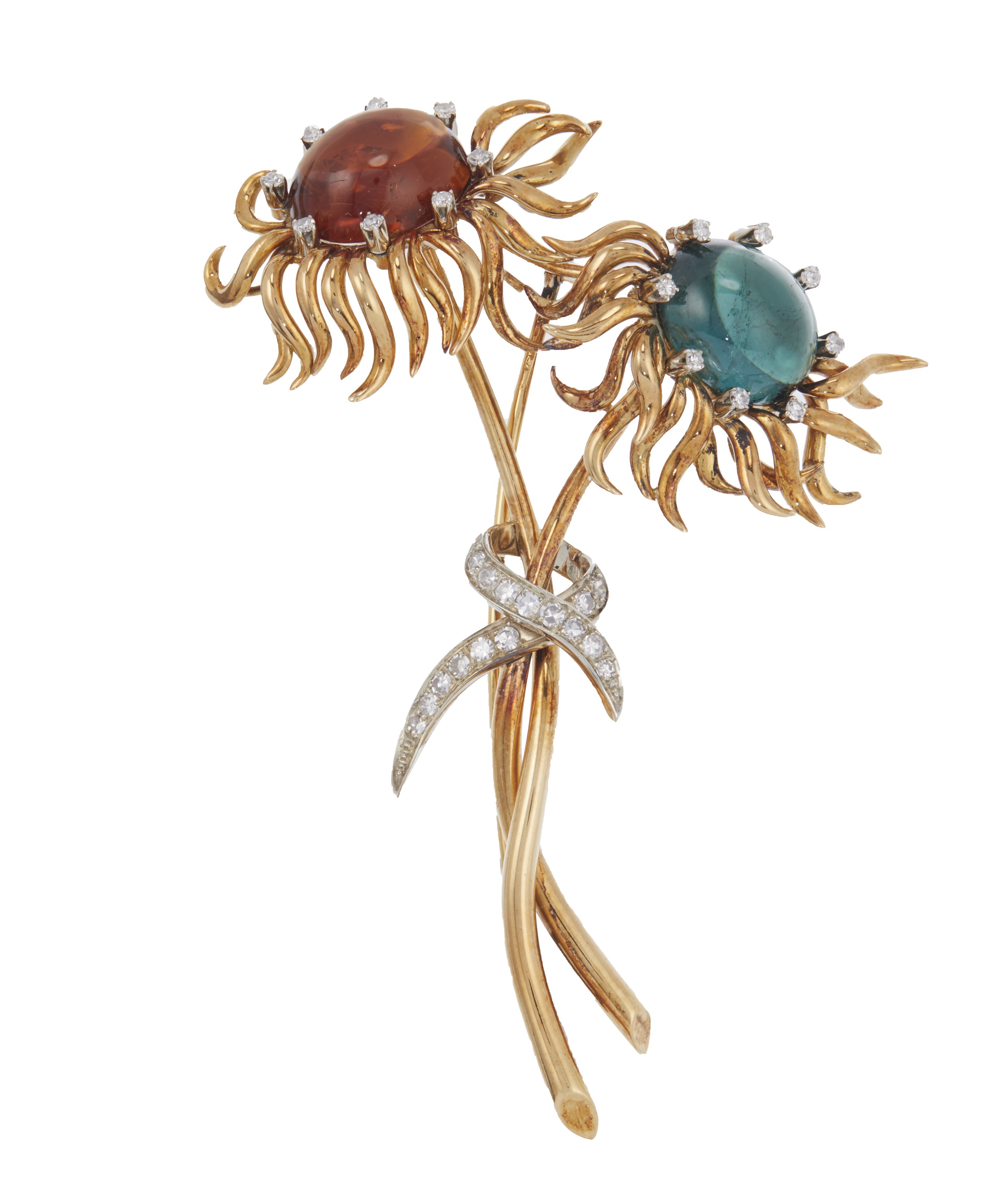 DIAMOND AND MULTI-GEM FLOWER BROOCH, | Christie’s