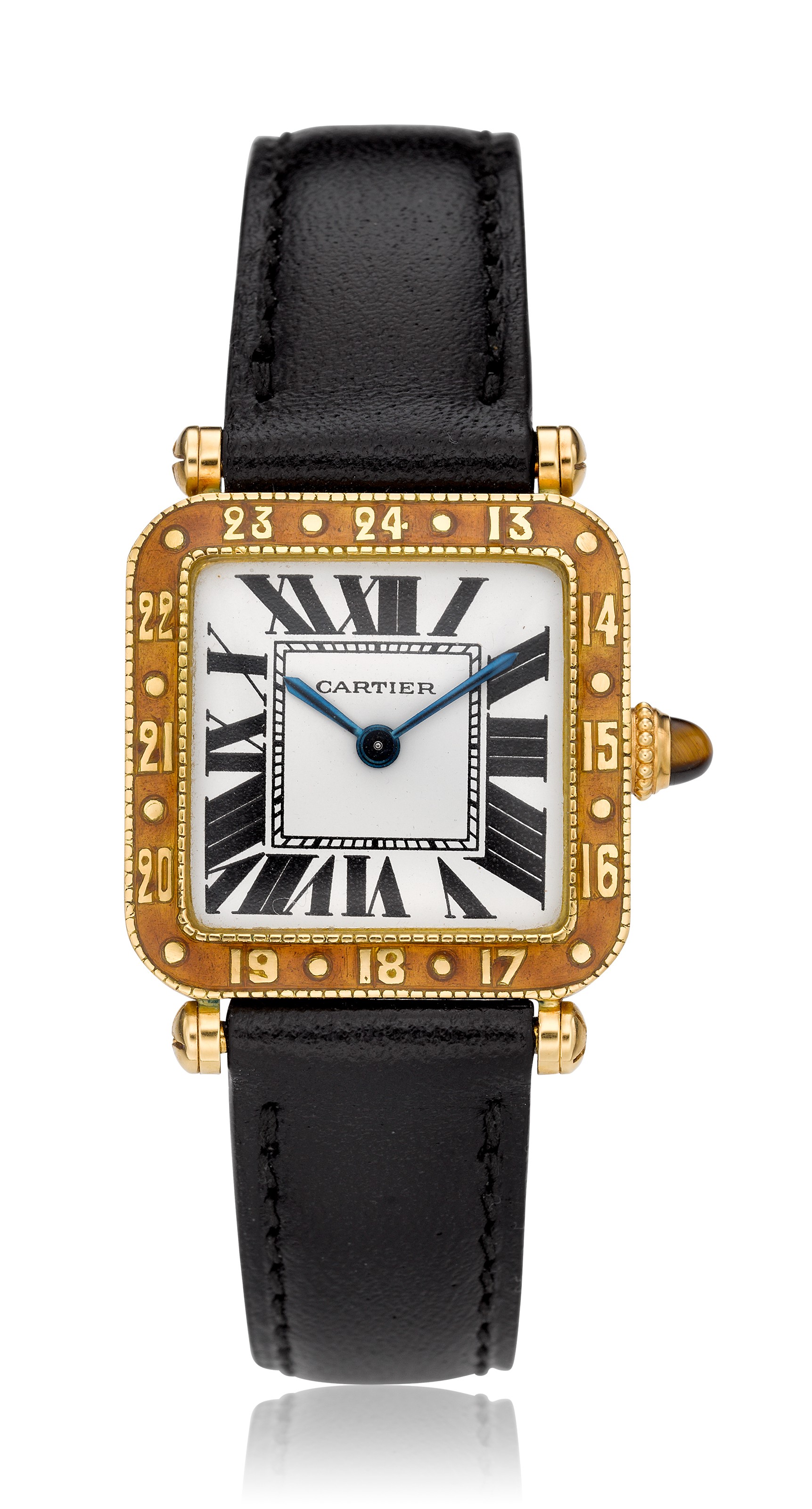 CARTIER, 18K GOLD, SQUARE WRISTWATCH | Barnebys
