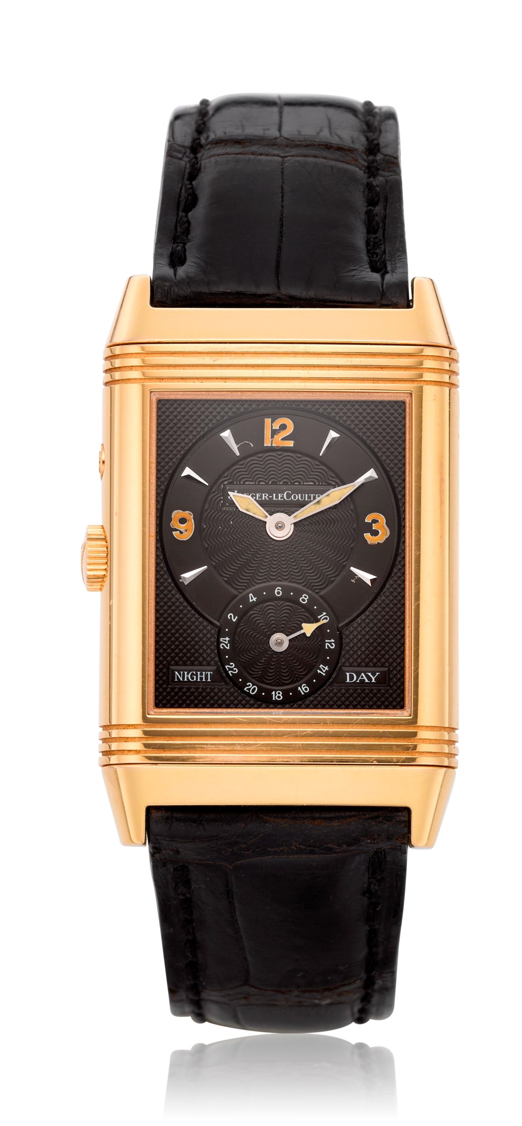 JAEGER LECOULTRE, REVERSO “DUOFACE, DAY & NIGHT”, 18K PINK GOLD, REF ...