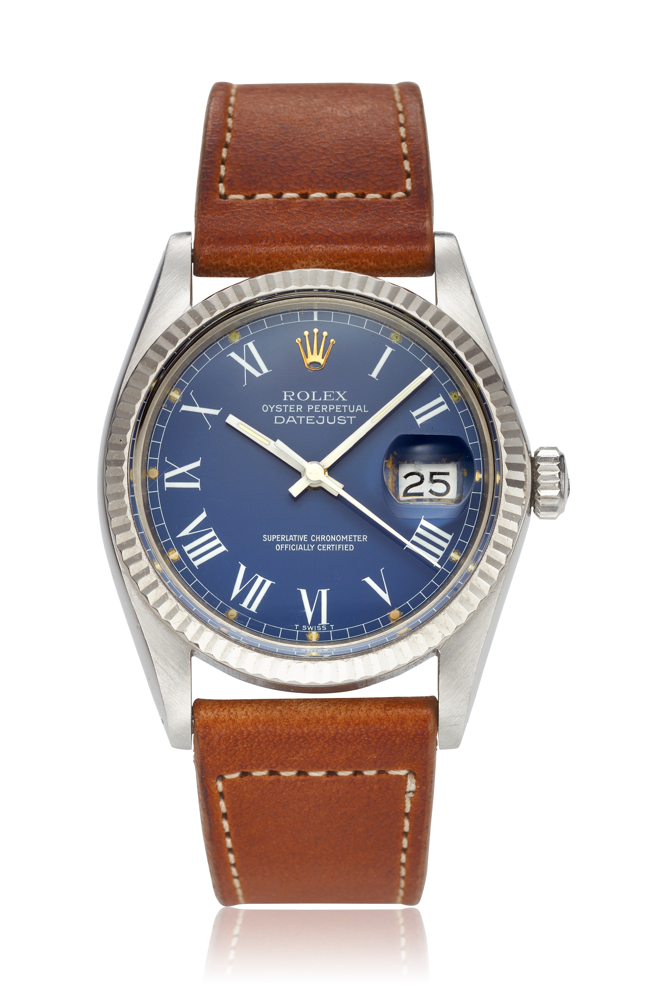 ROLEX, DATEJUST, BLUE ‘BUCKLEY’ DIAL, REF. 16104, | Christie’s