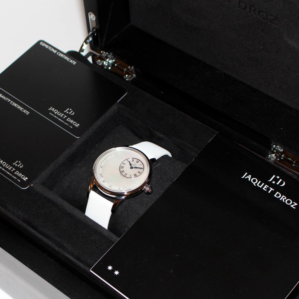 JAQUET DROZ, PETITE HEURE MINUTE DATE ASTRALE, MOTHER-OF-PEARL DIAL ...