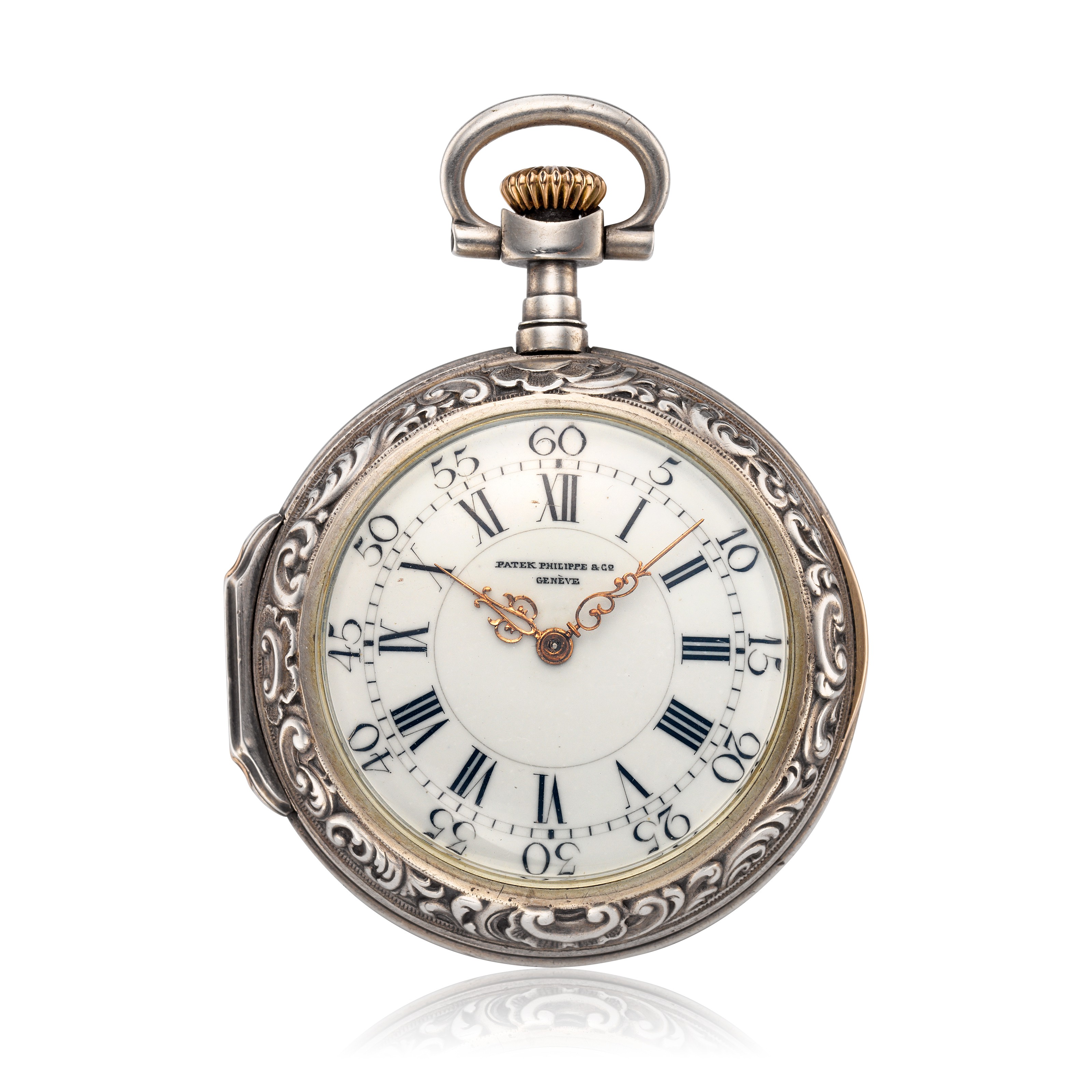 PATEK PHILIPPE, SILVER LOUIS XV STYLE POCKET WATCH 'LOVE OFFERING AN ...