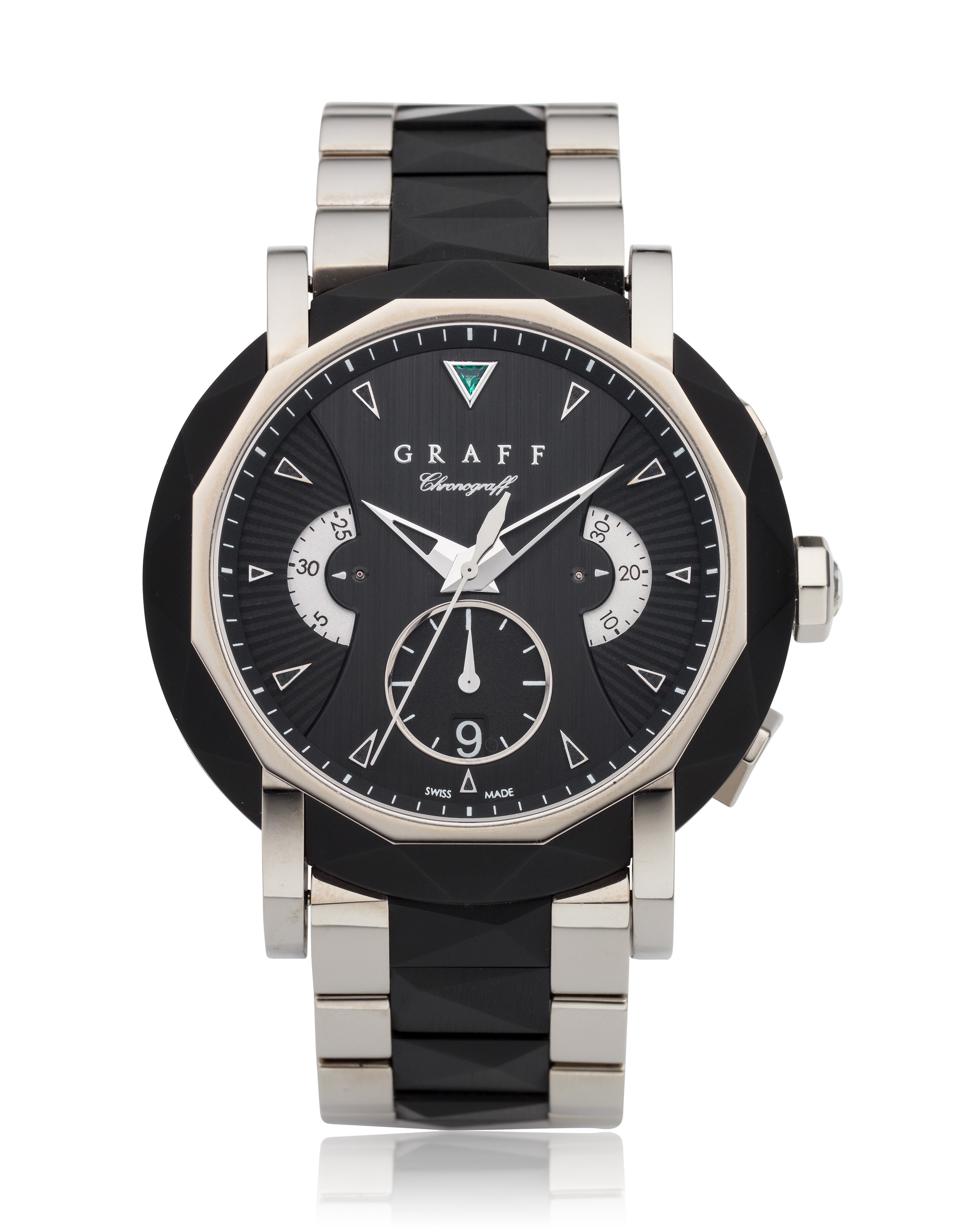 GRAFF, CHRONOGRAFF, BLACK DLC STEEL & 18K WHITE GOLD, REF ...
