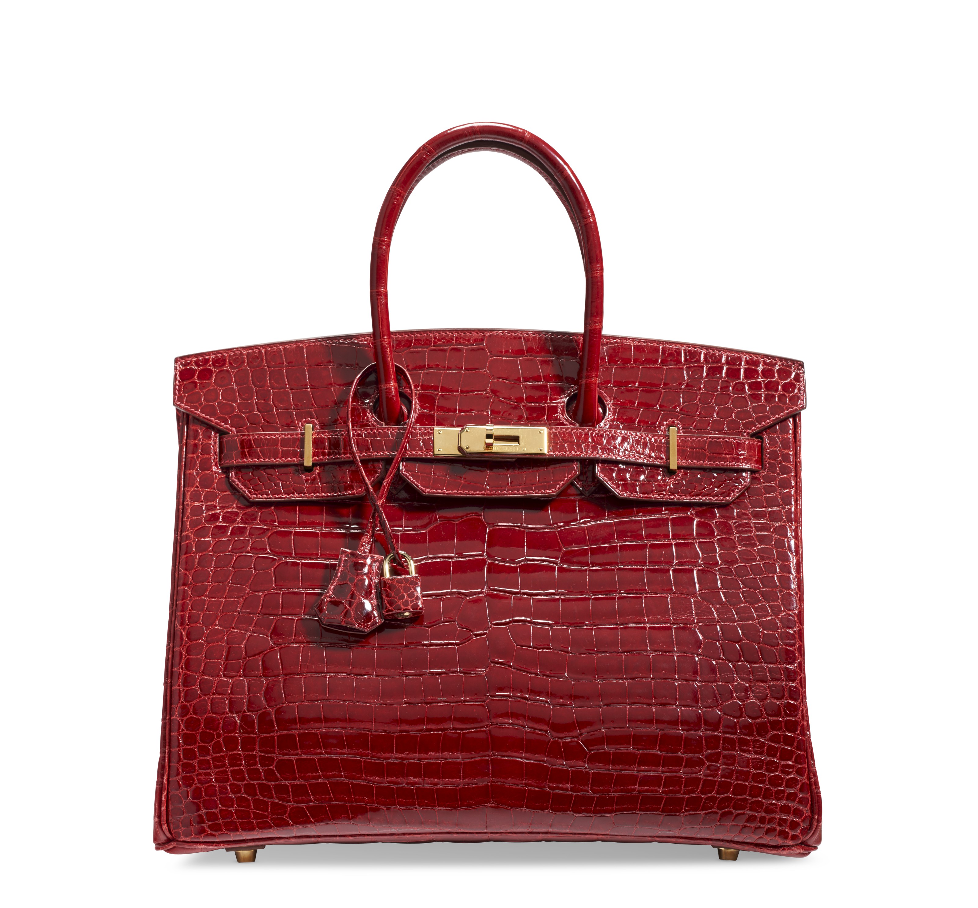 A SHINY ROUGE H POROSUS CROCODILE BIRKIN 35 WITH GOLD HARDWARE, HERMÈS ...