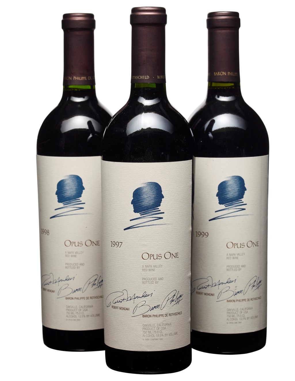 Opus One 1997, 1998 & 1999, Opus One1997Levels into neck (4)1998Levels ...