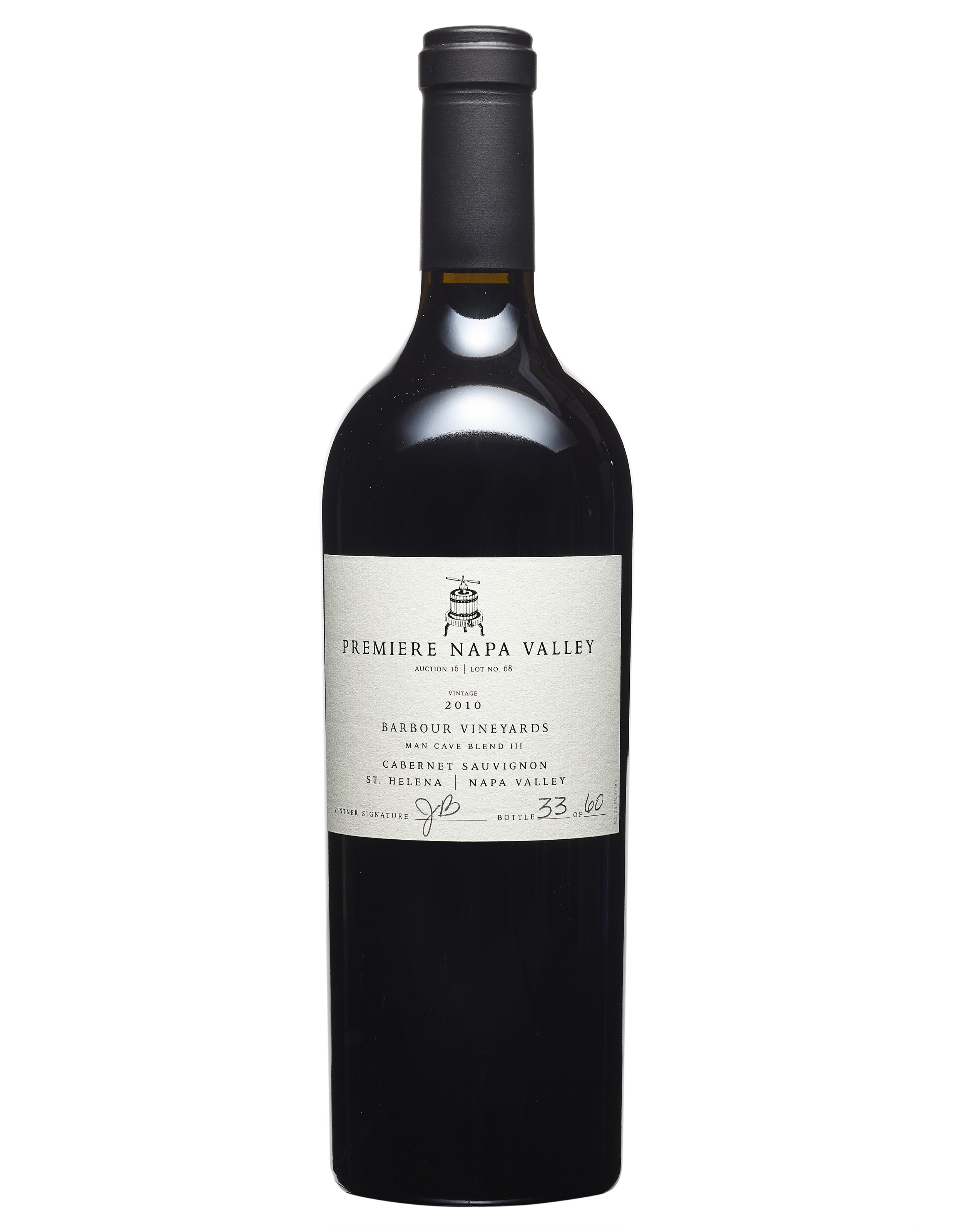 Barbour Vineyards, Man Cave Blend III Cabernet Sauvigon 2010, Premiere ...