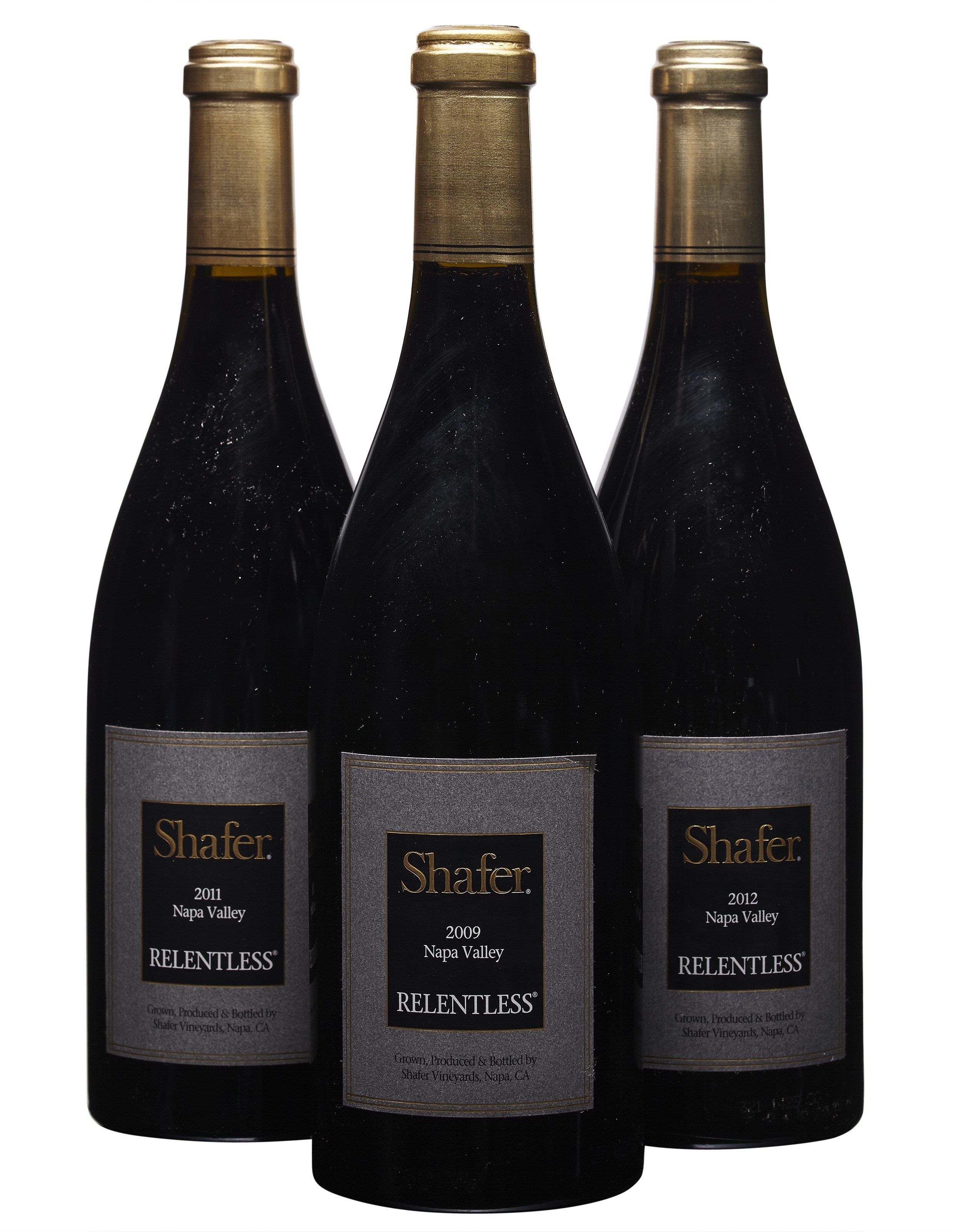Shafer, Relentless Syrah 2009, 2011 & 2012, Shafer, Relentless Syrah ...