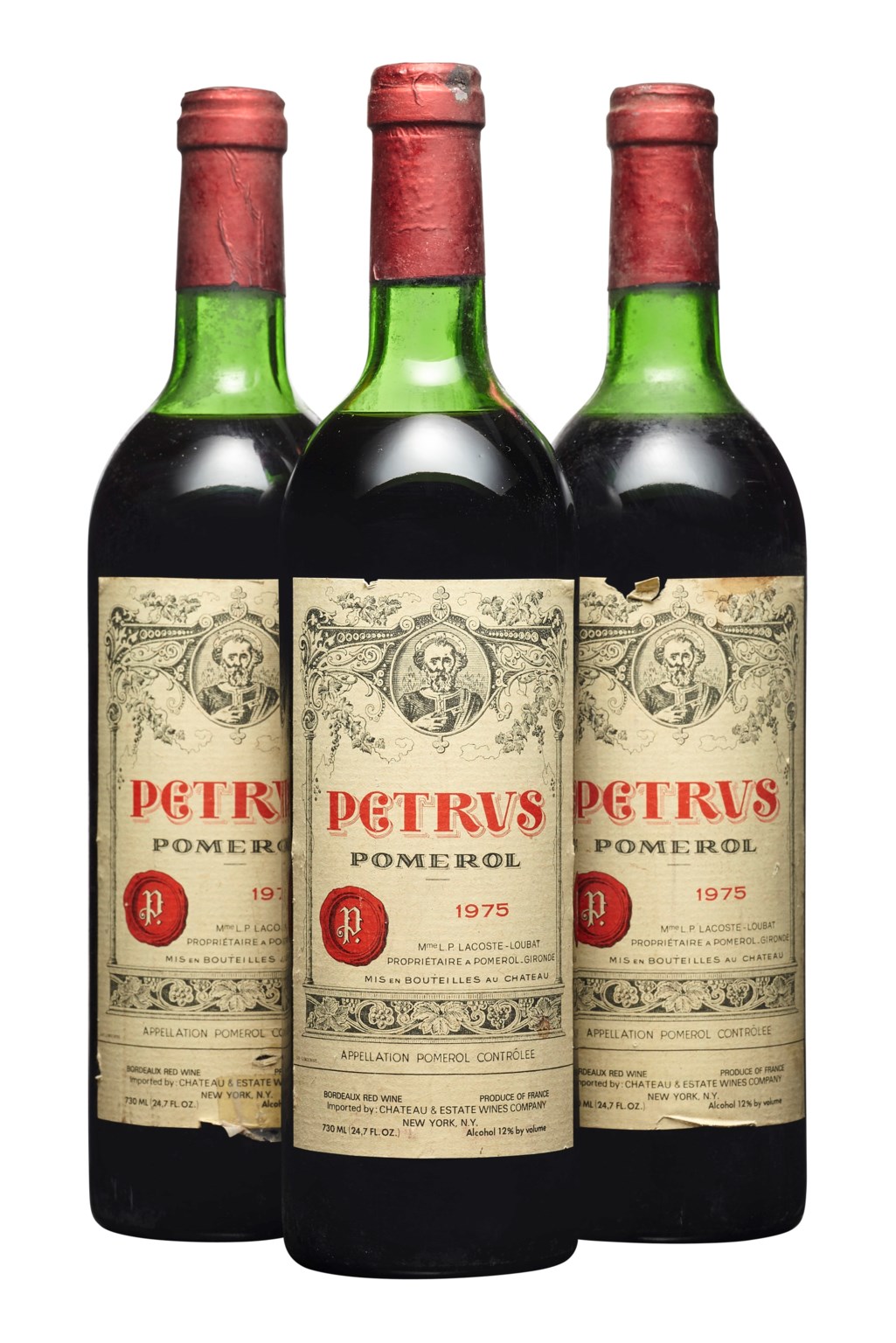 Petrus 1975, Pomerol, cru exceptionnelCorroded and damaged capsules ...