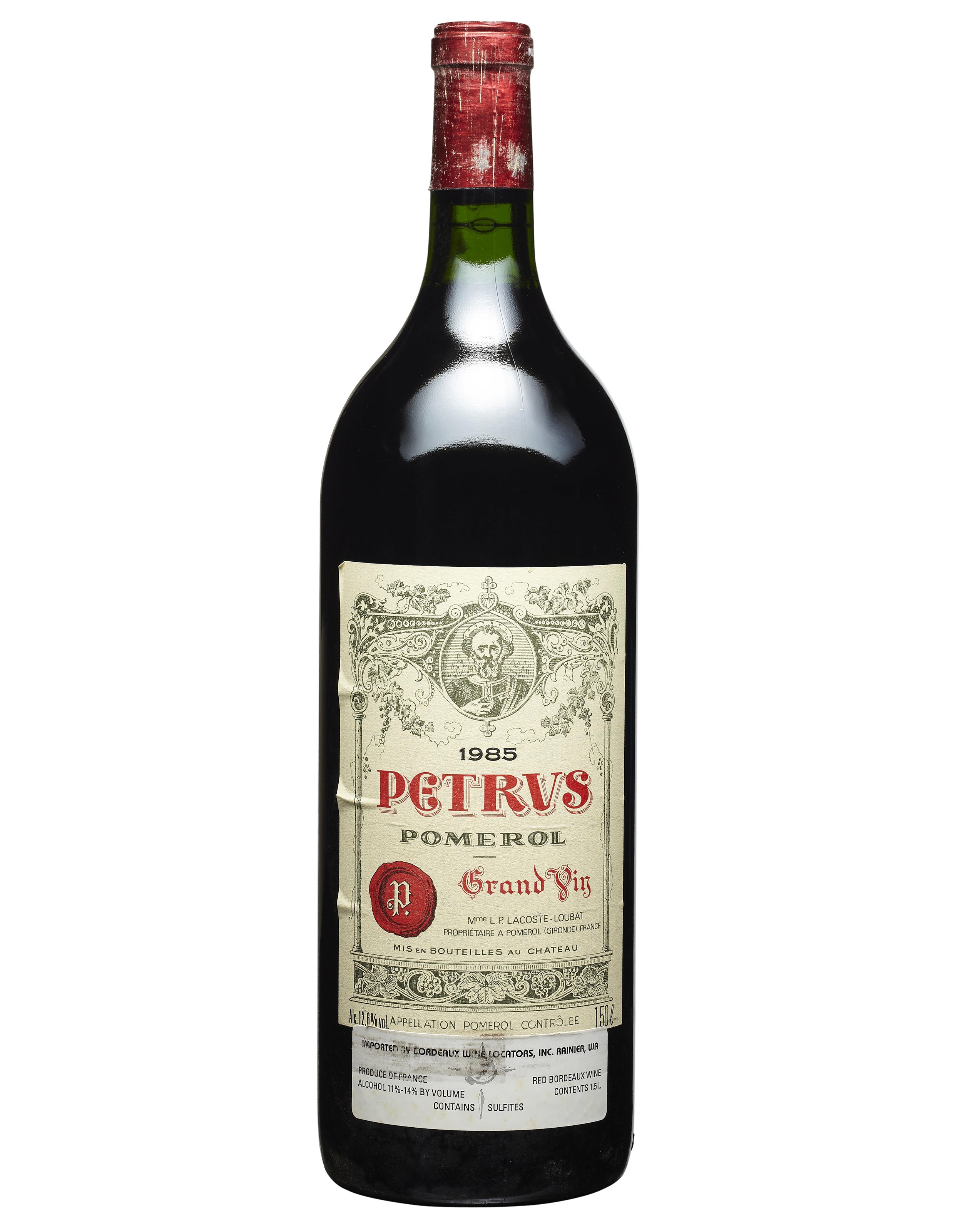 Petrus 1985, Pomerol, cru exceptionnelCorroded capsules, slightly ...