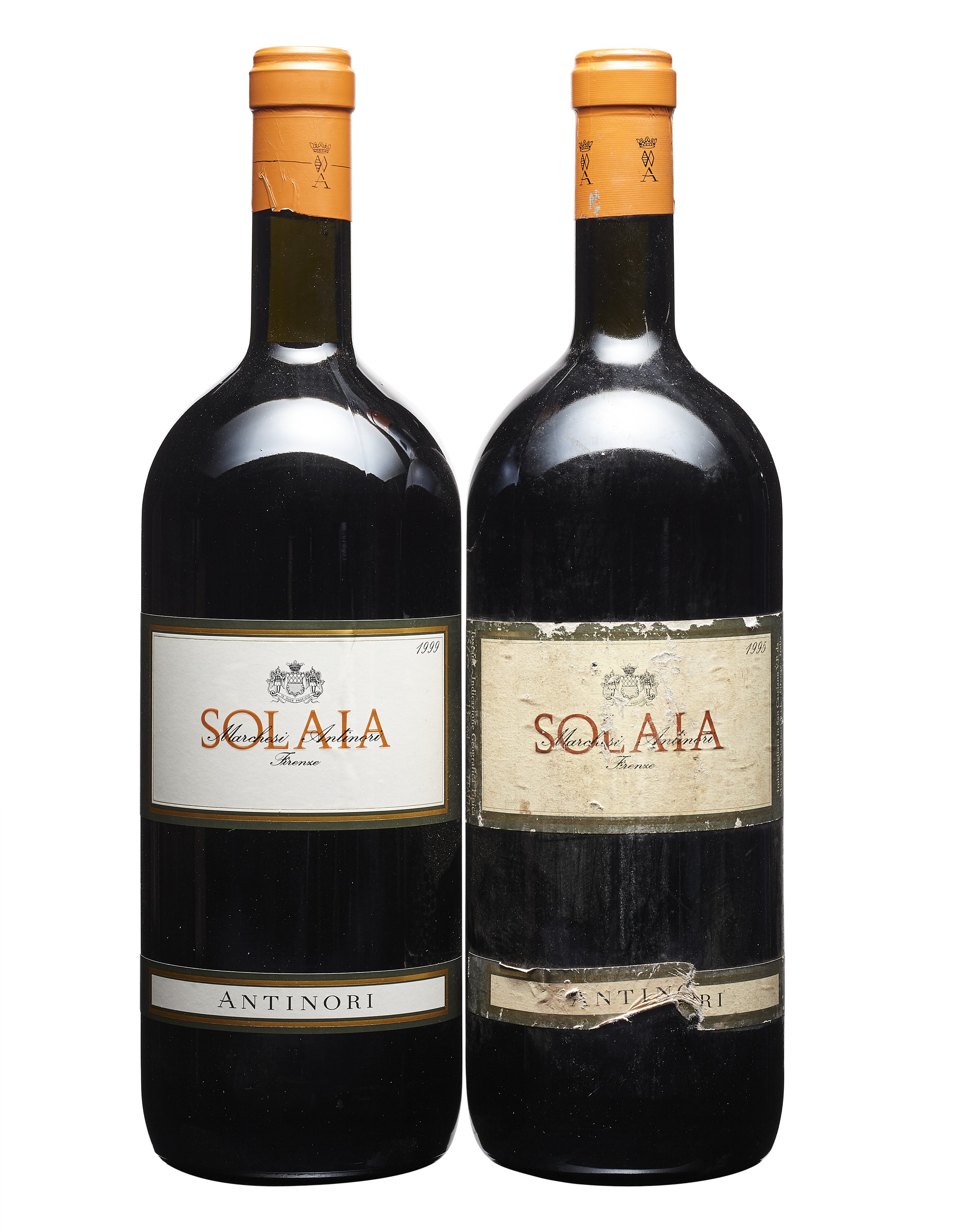 Antinori, Solaia 1998 & 1999, Antinori, Solaia1998Badly bin-soiled ...