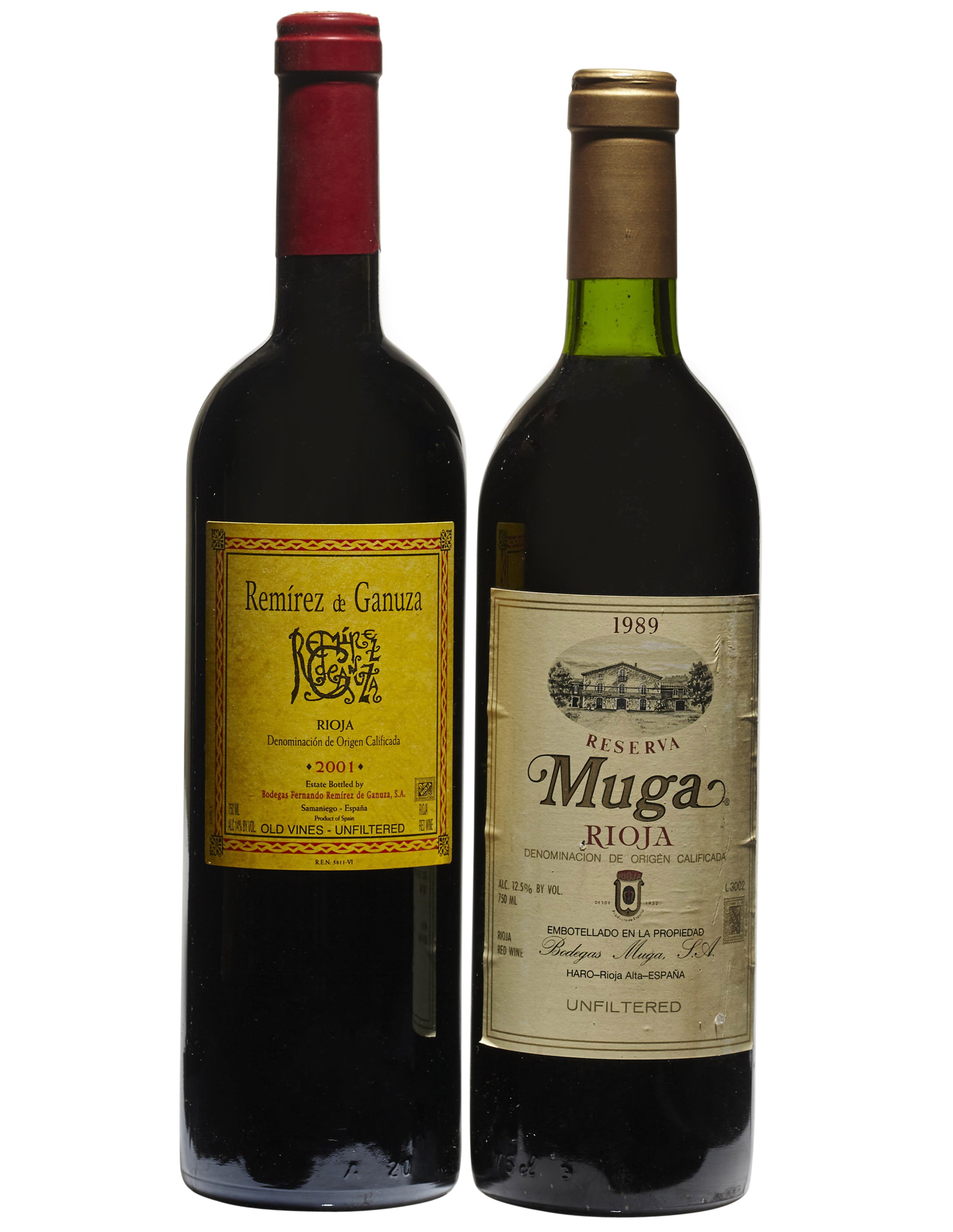 Mixed Spanish, Muga, Rioja Reserva 1989Bin-soiled labelLevel base of ...