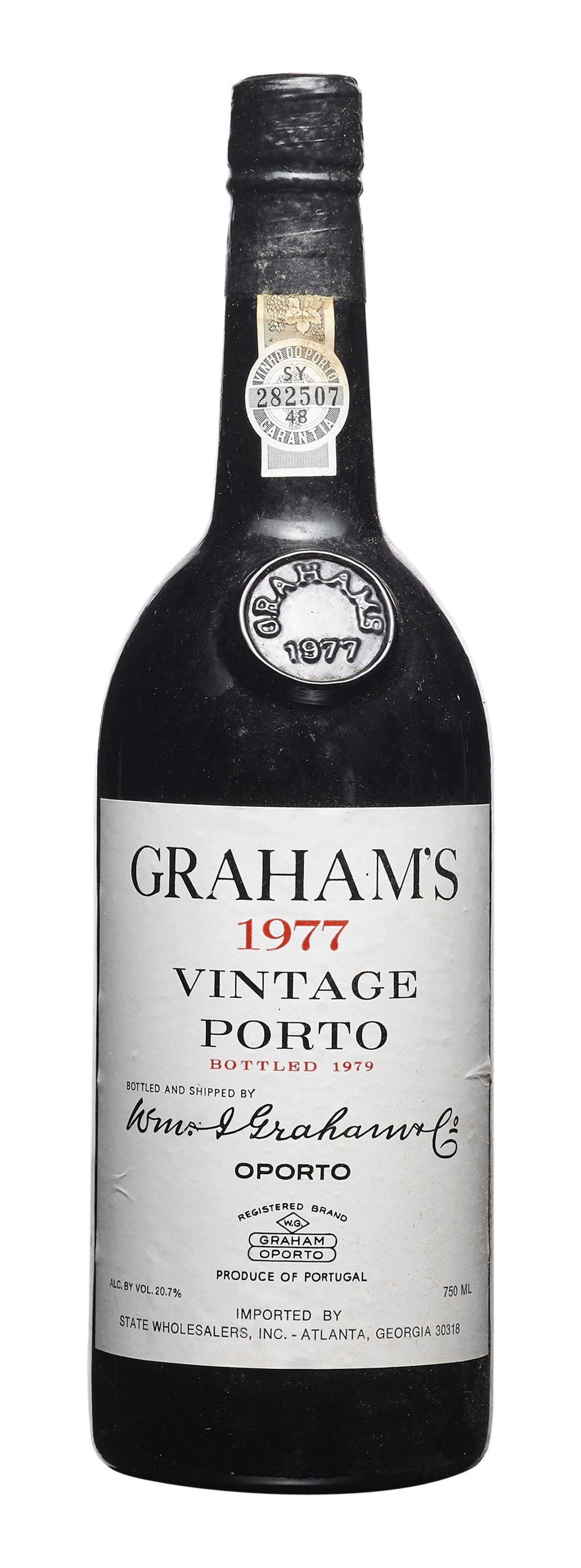 Graham 1977, Corroded capsules, bin-soiled labelsLevels base of neck or ...