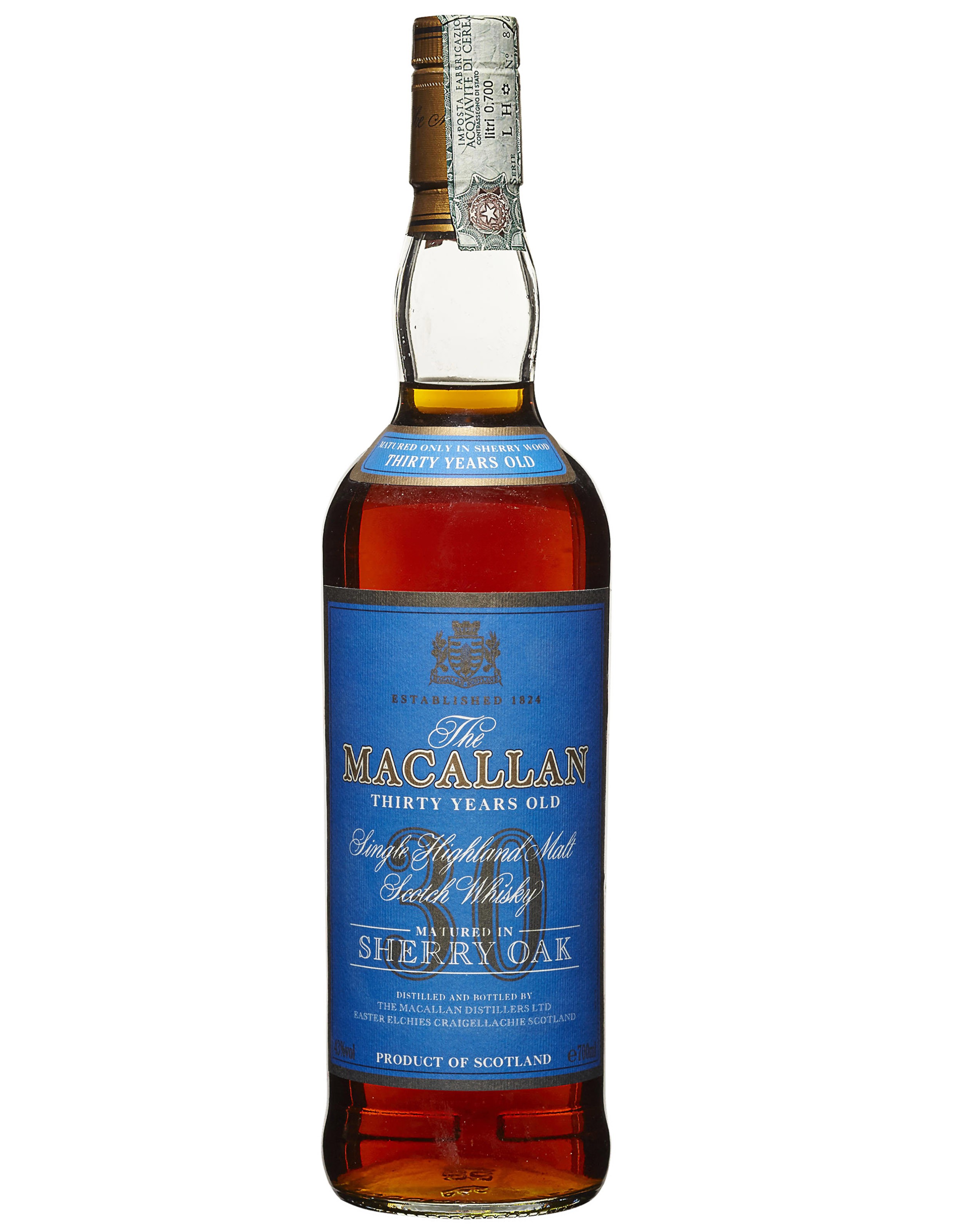 Macallan 30 Year Old Sherry Oak Speysideblue Label Bottle Christies