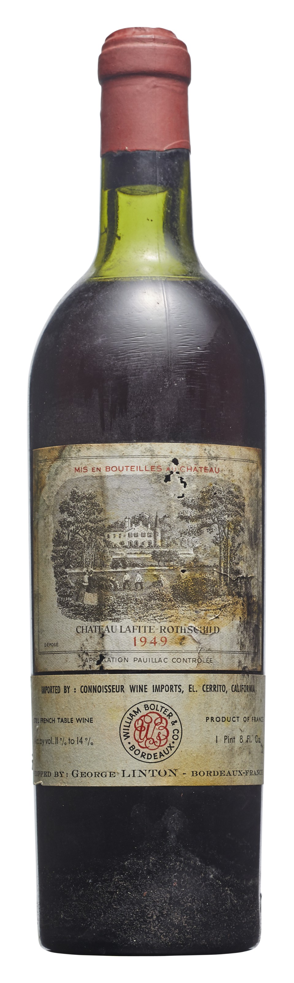 Château Lafite-Rothschild 1949, Pauillac, 1er cru classéSlightly raised cork, badly bin-soiled ...