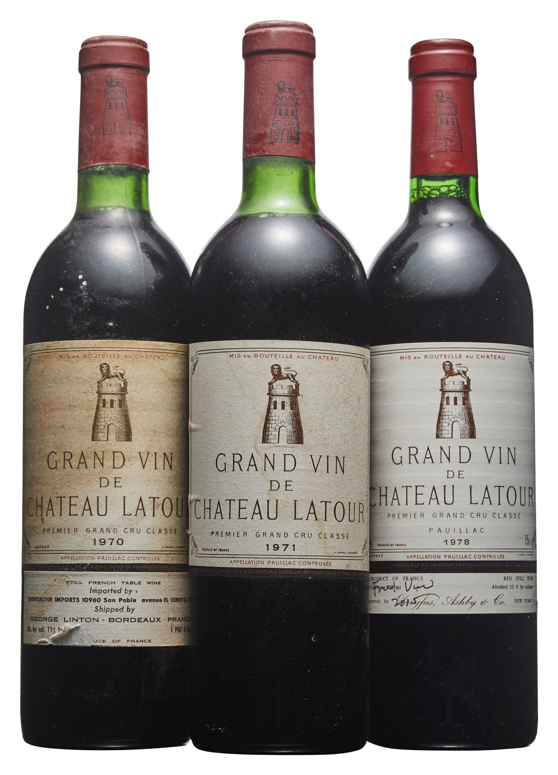 Mixed Château Latour, Château Latour 1970Slightly depressed cork ...