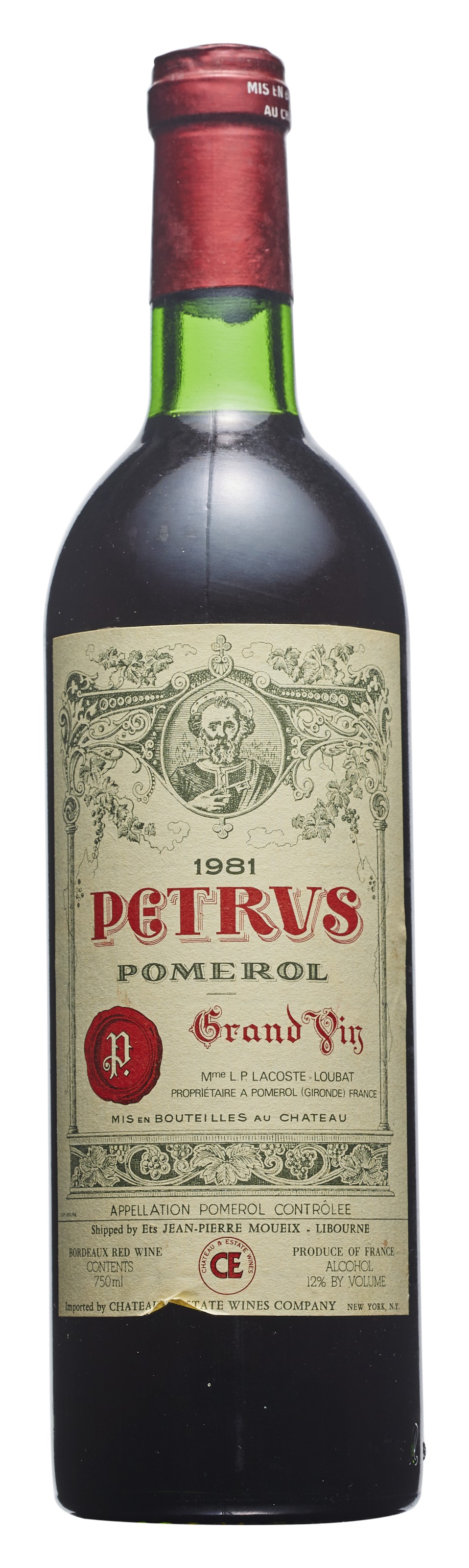 Petrus 1981, Pomerol, cru exceptionnelGood appearanceLevel base of neck ...