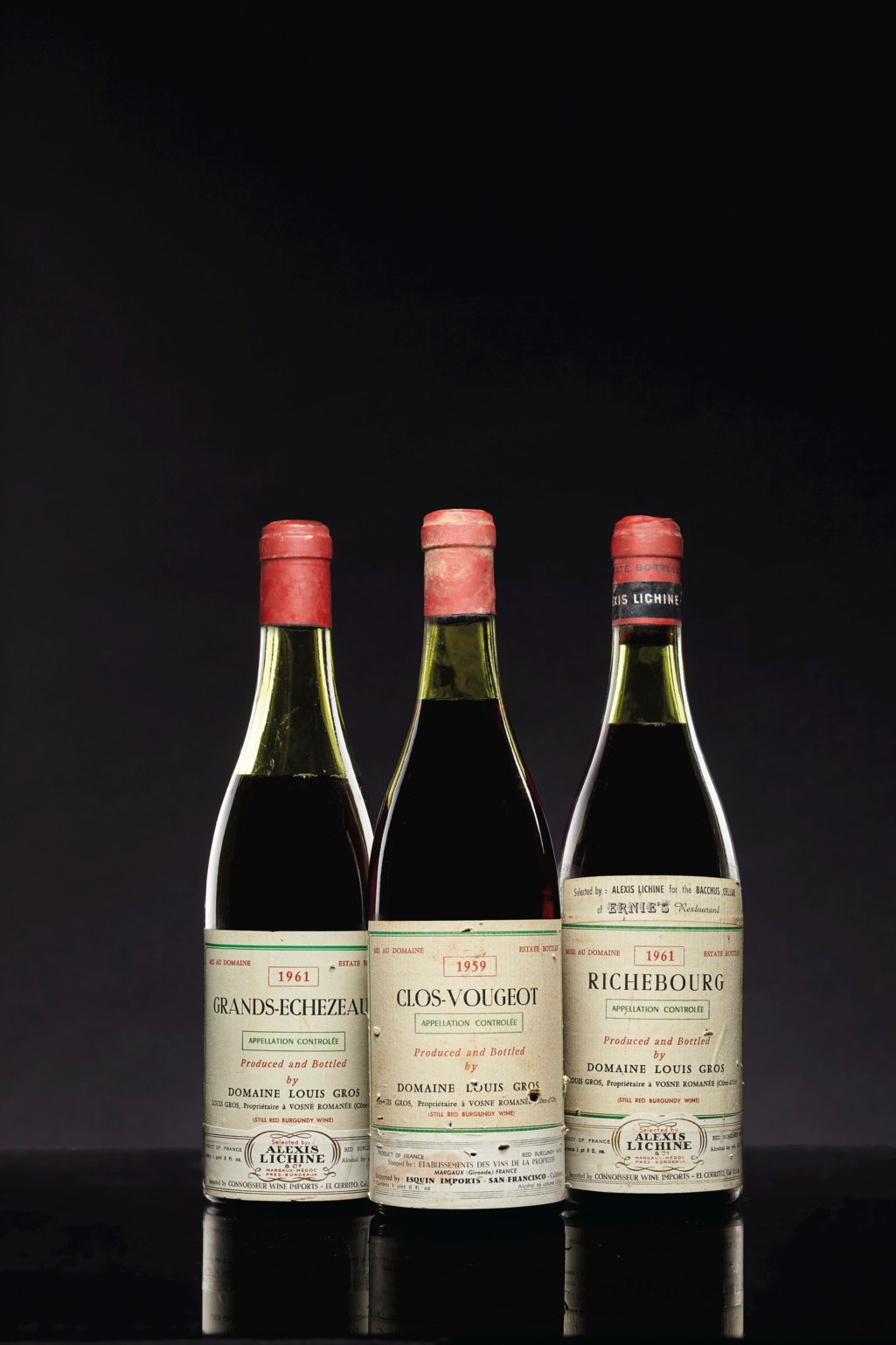 Mixed Louis Gros, Louis Gros, Clos de Vougeot 1959Oxidized capsule ...