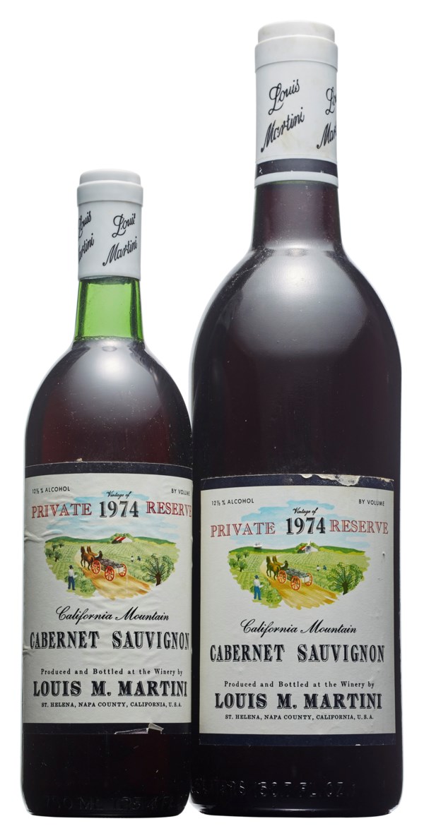 Mixed Louis Martini, Private Reserve Cabernet Sauvignon 1974, Louis ...