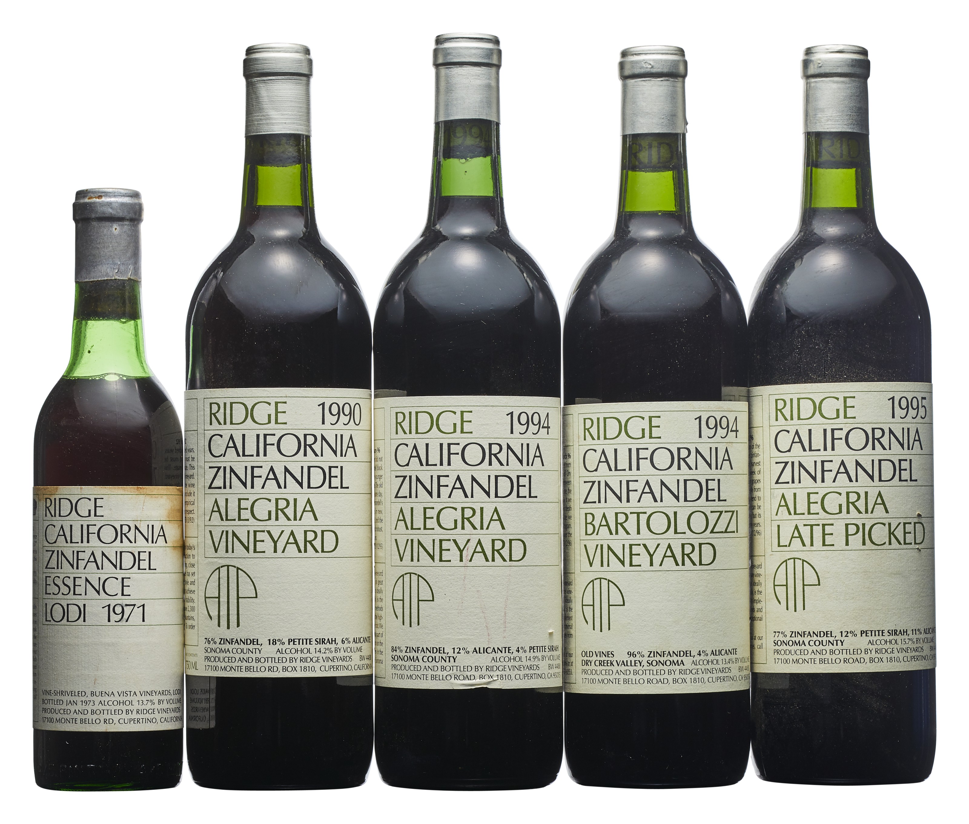 Mixed Ridge, Zinfandel, Ridge, Zinfandel 1965Slightly bin-soiled and ...