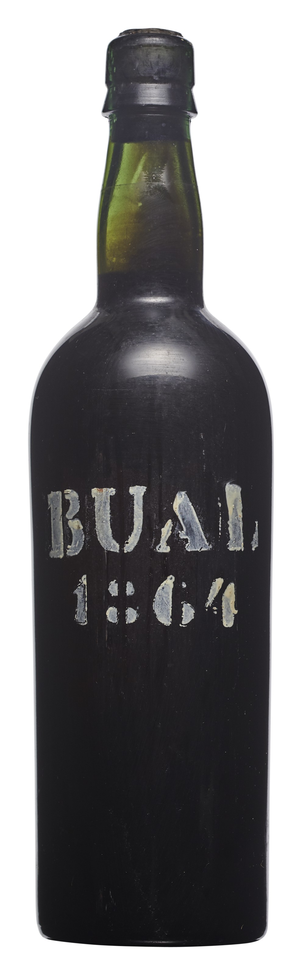 Bual Madeira 1864, Unknown producer, remains of wax capsule, stenciled ...