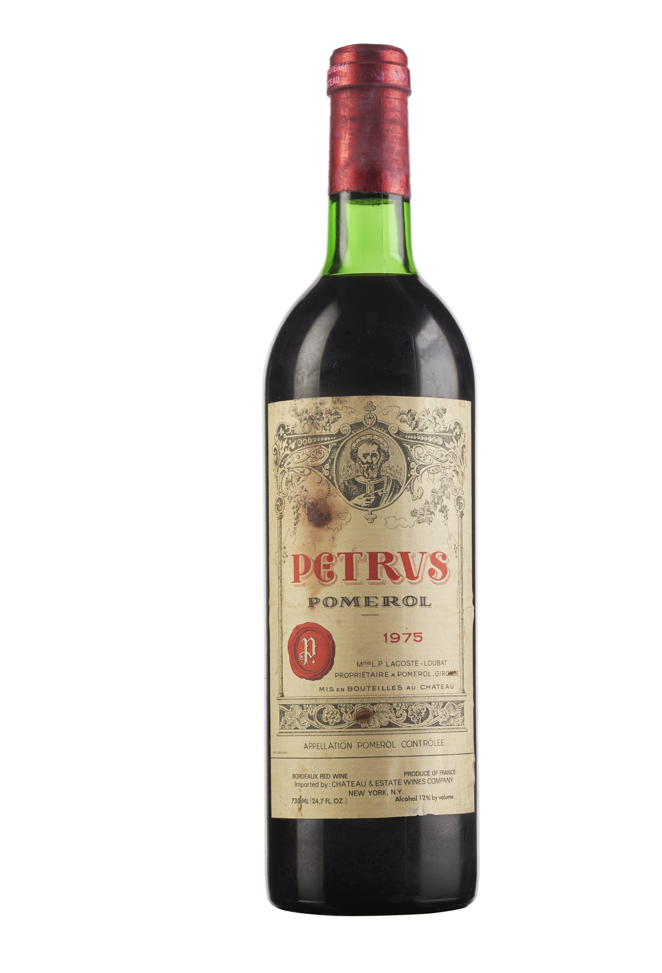 Petrus 1975, Pomerol, cru exceptionnelCorroded and damaged capsules ...