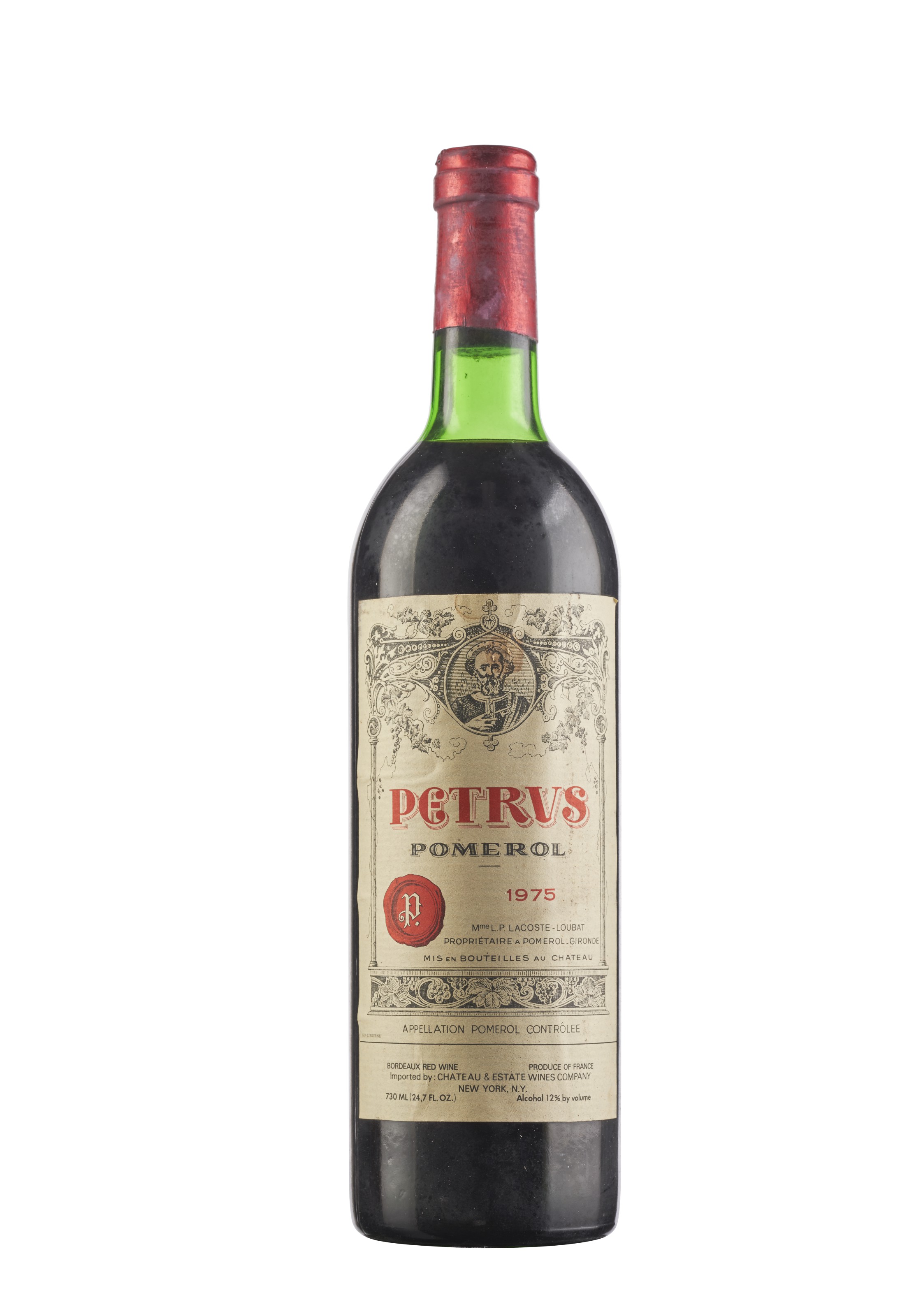 Petrus 1975, Pomerol, cru exceptionnelCorroded and slightly damaged ...