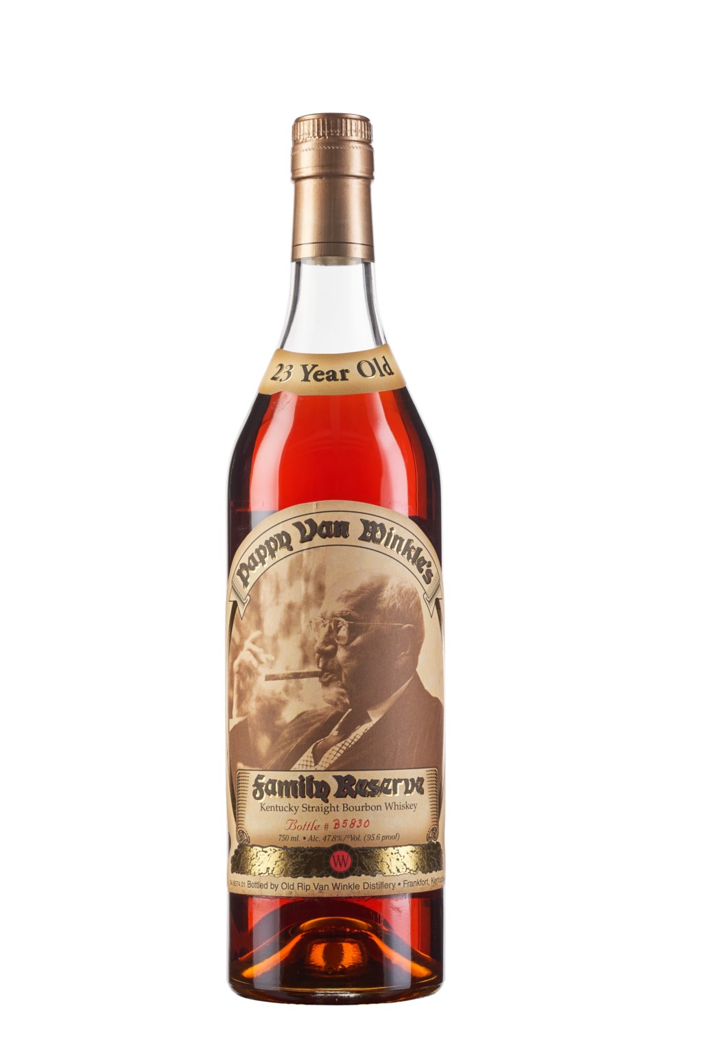 Pappy Van Winkle Bourbon 23 Year, KentuckyBottle #B5830In original ...