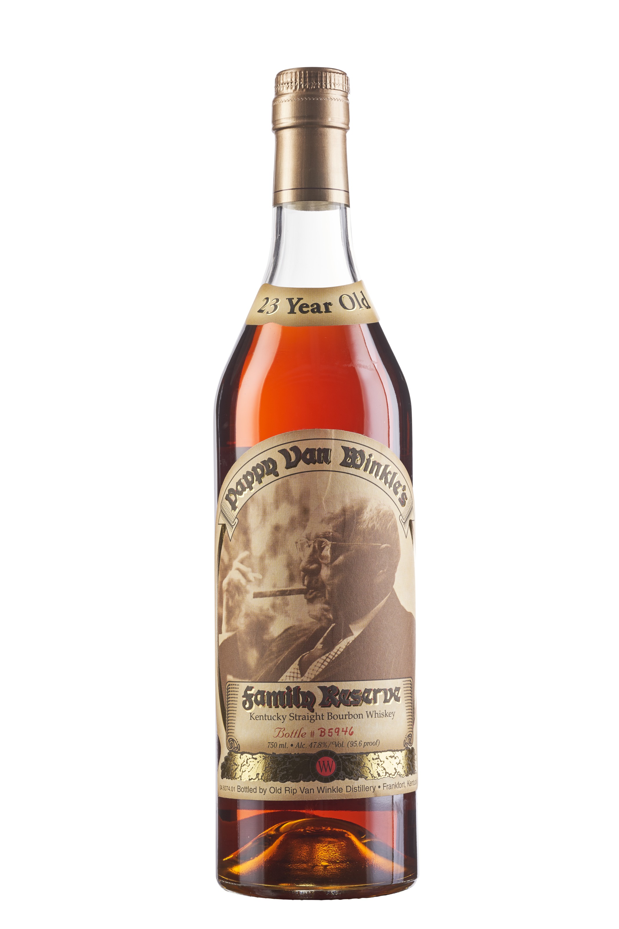 Pappy Van Winkle Bourbon 23 Year, KentuckyBottle #B5946In original ...