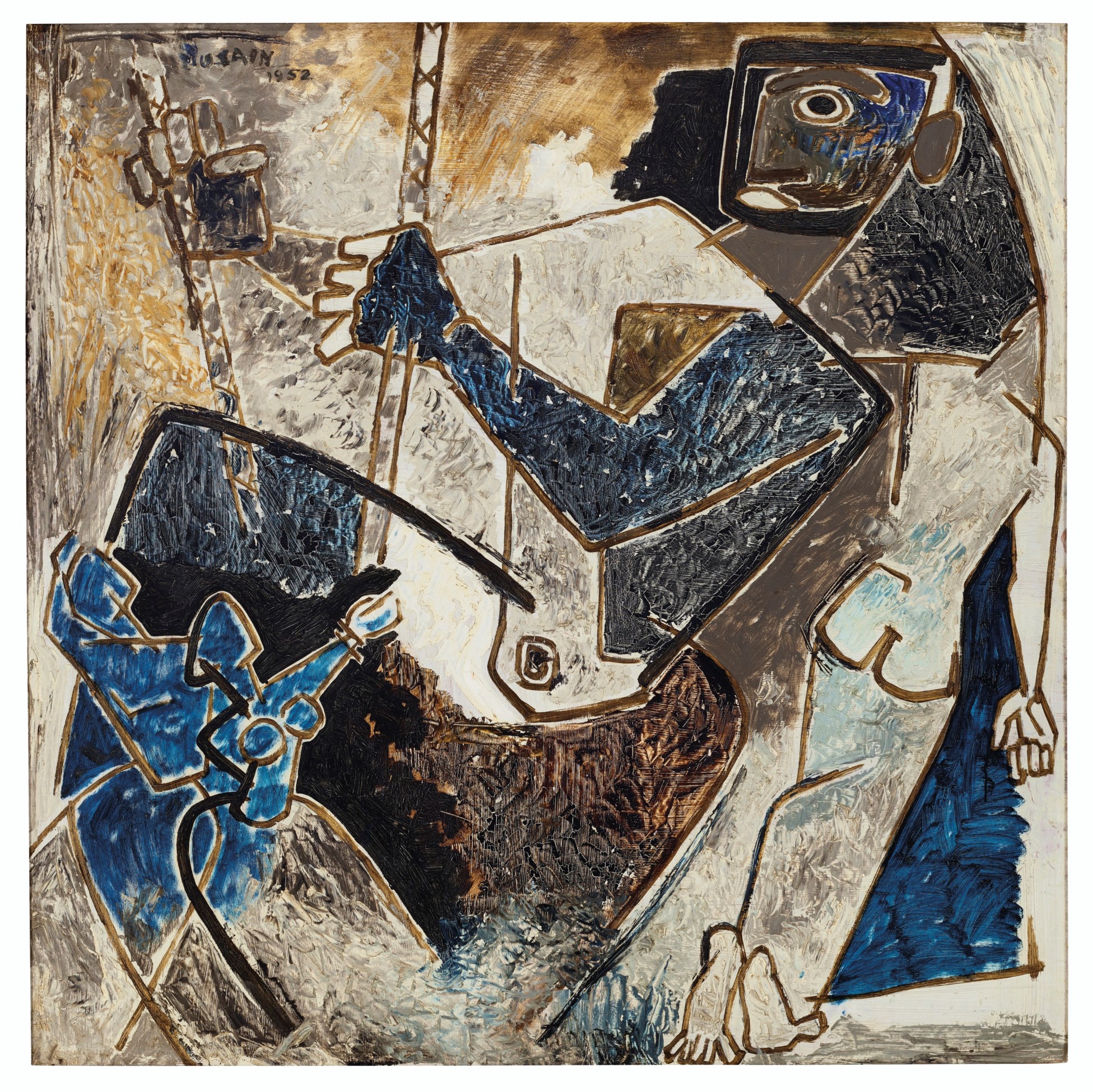 MAQBOOL FIDA HUSAIN (1913-2011), The Pull | Christie's