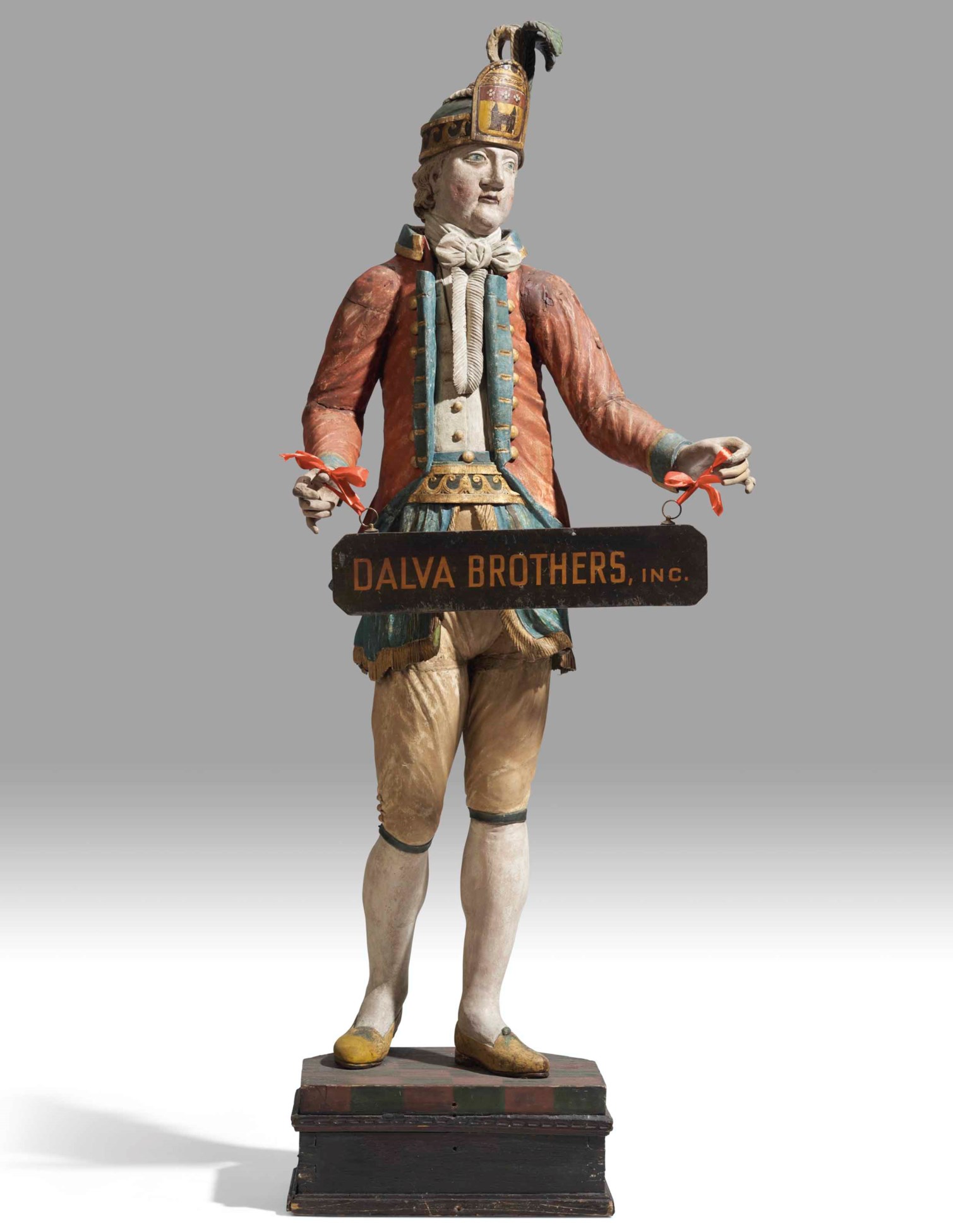 A POLYCHROME AND GILTWOOD FIGURE OF A GENTLEMAN, GERMAN, LATE 18TH ...