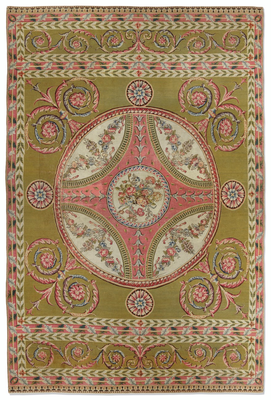 A GEORGE III AXMINSTER CARPET, DESIGNED BY ROBERT ADAM, WOVEN BY THOMAS ...