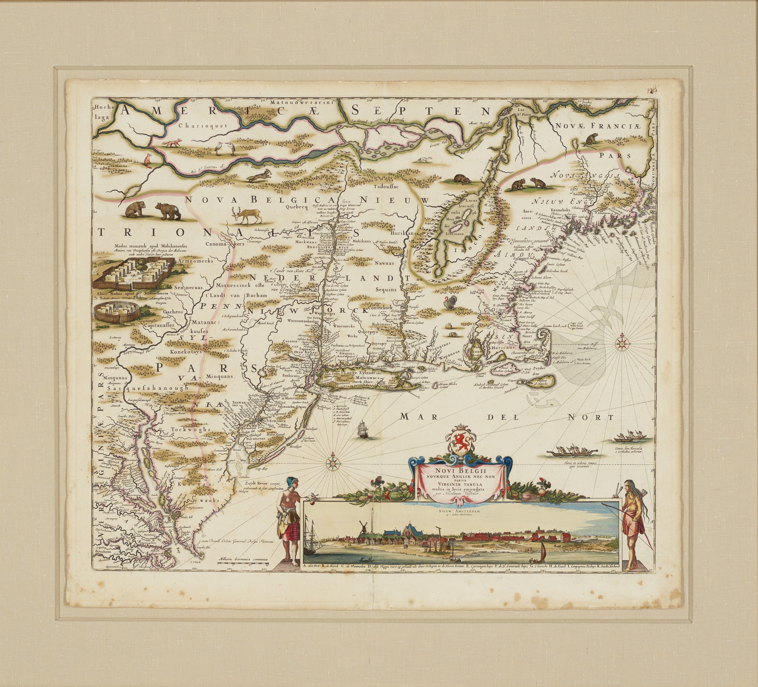 Visscher's Map of New England and New Amsterdam, Amsterdam, c.1684 ...