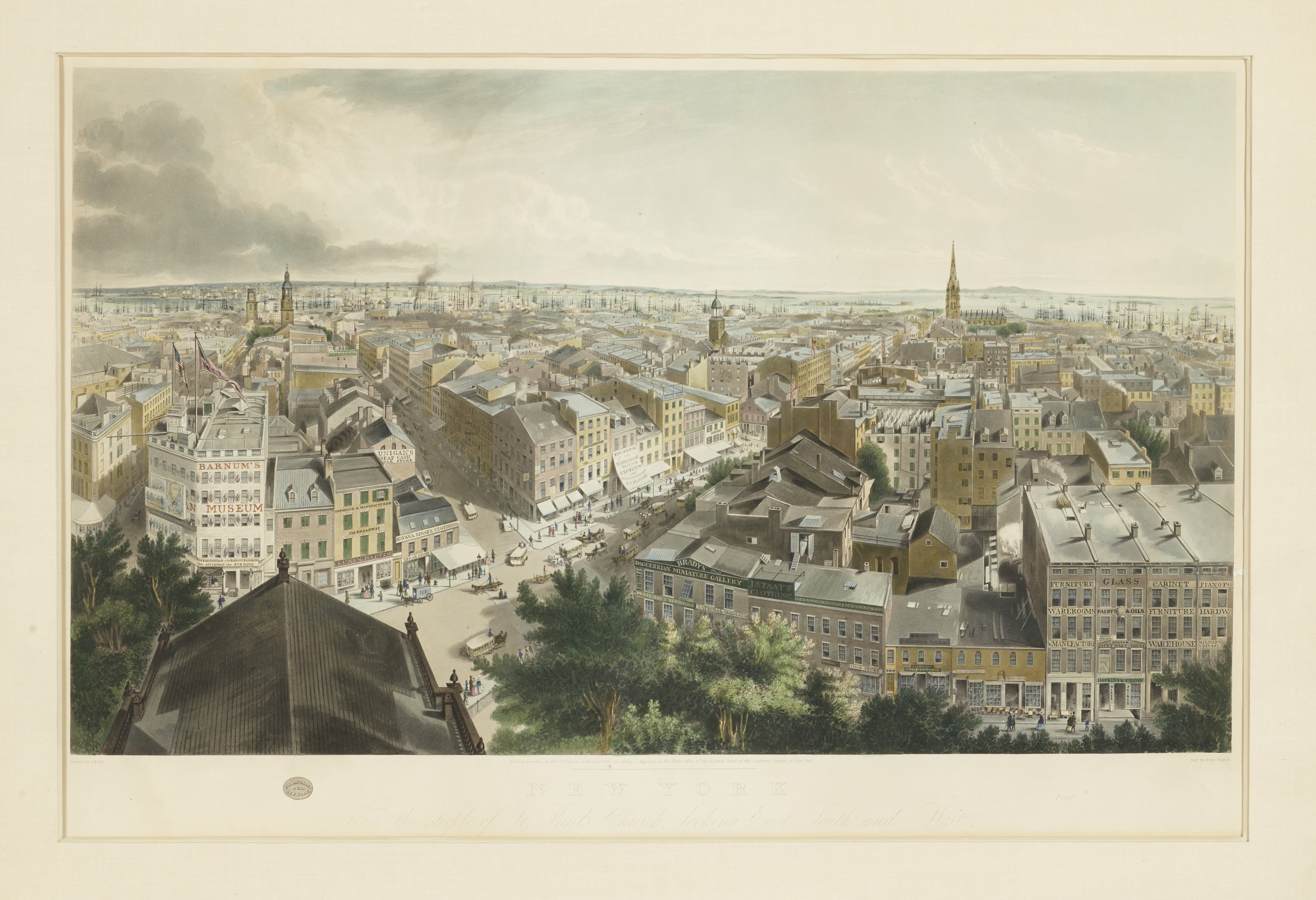 Mid-19th-century Manhattan, Color Aquatint, 1849 | Christie’s
