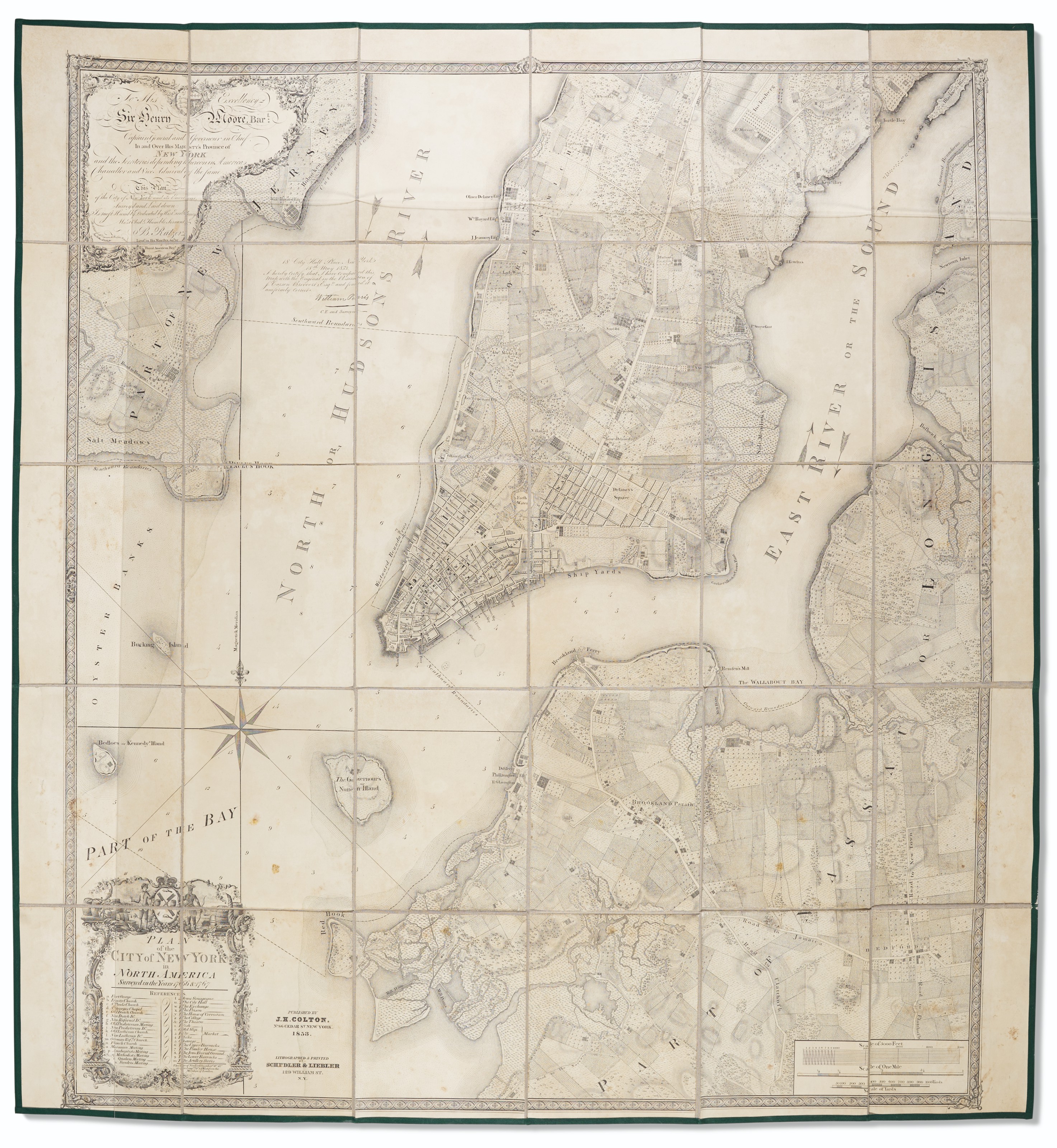 A 19th-century version of the Ratzer plan, Joseph Hutchins Colton, 1853 ...