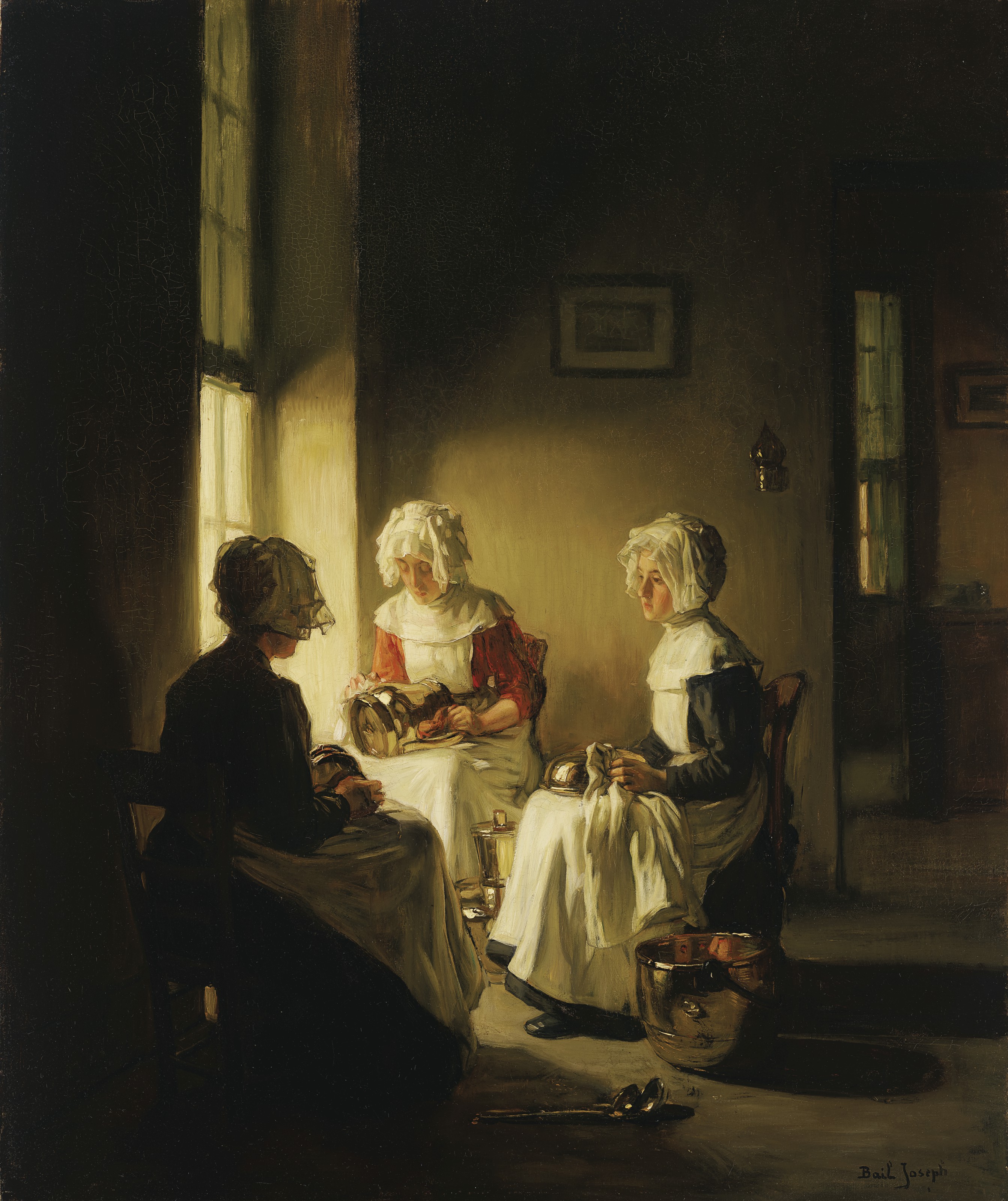 JOSEPH BAIL (FRENCH, 1862-1921), Polishing the Copper | Christie’s