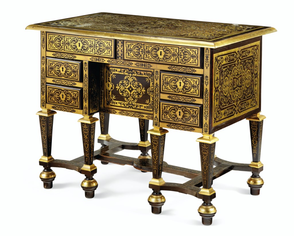 A LOUIS XIV BRASS-INLAID EBONY BUREAU MAZARIN, CIRCA 1700 | Christie’s