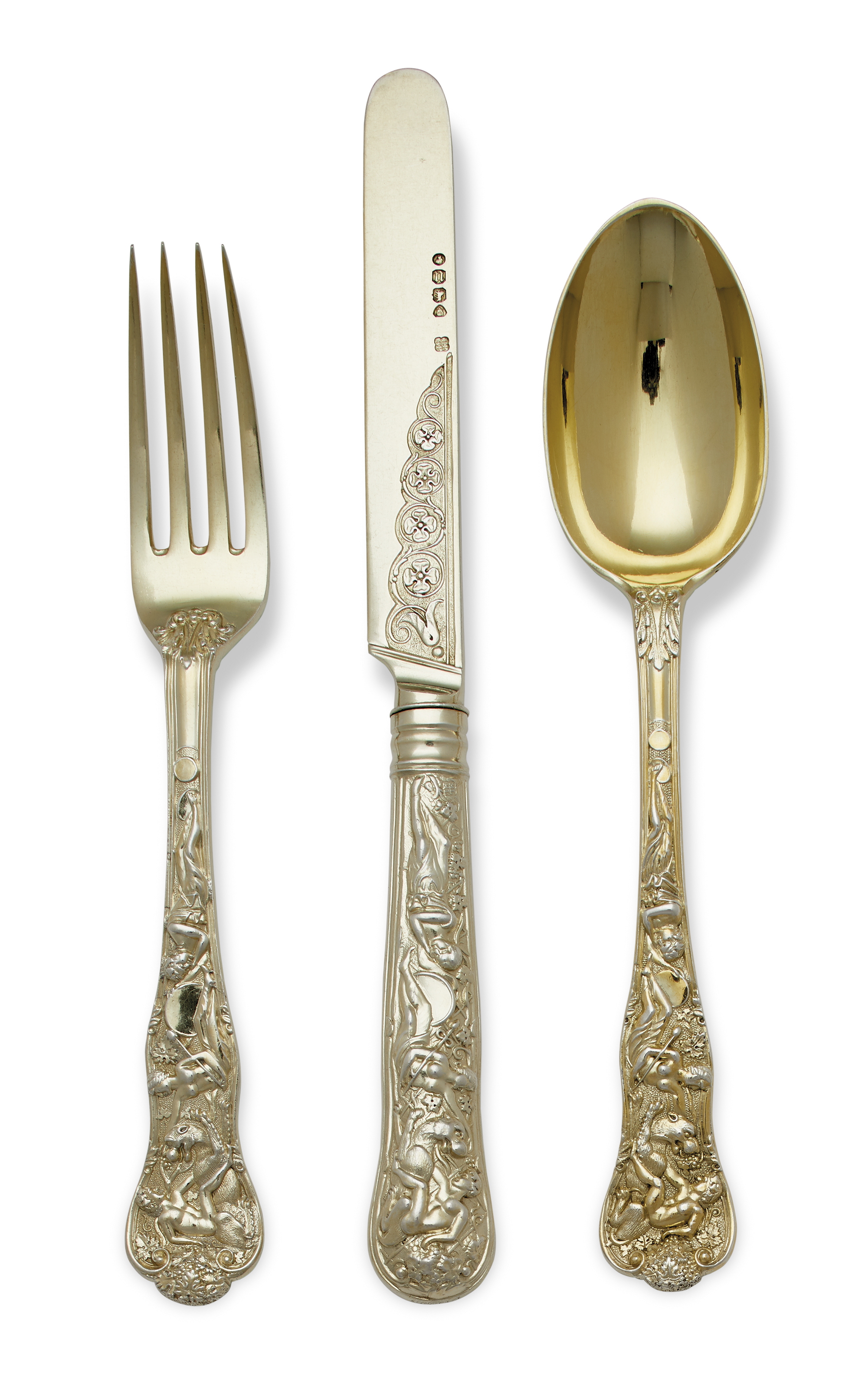 A VICTORIAN SILVER-GILT DESSERT SERVICE, MARK OF HENRY JOHN LIAS ...
