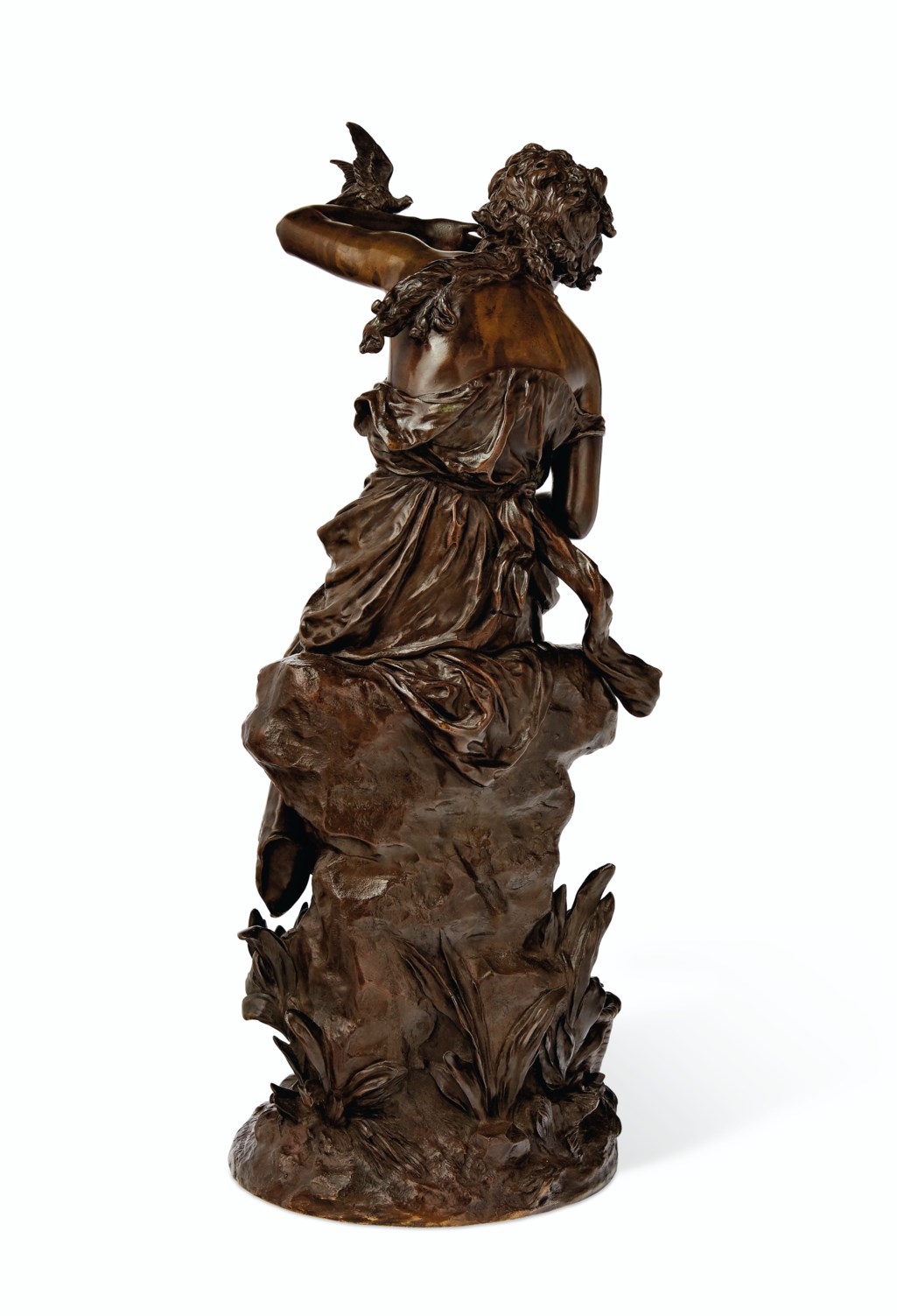 HIPPOLYTE MOREAU (FRENCH, 1832-1927), Woodland nymph with doves ...